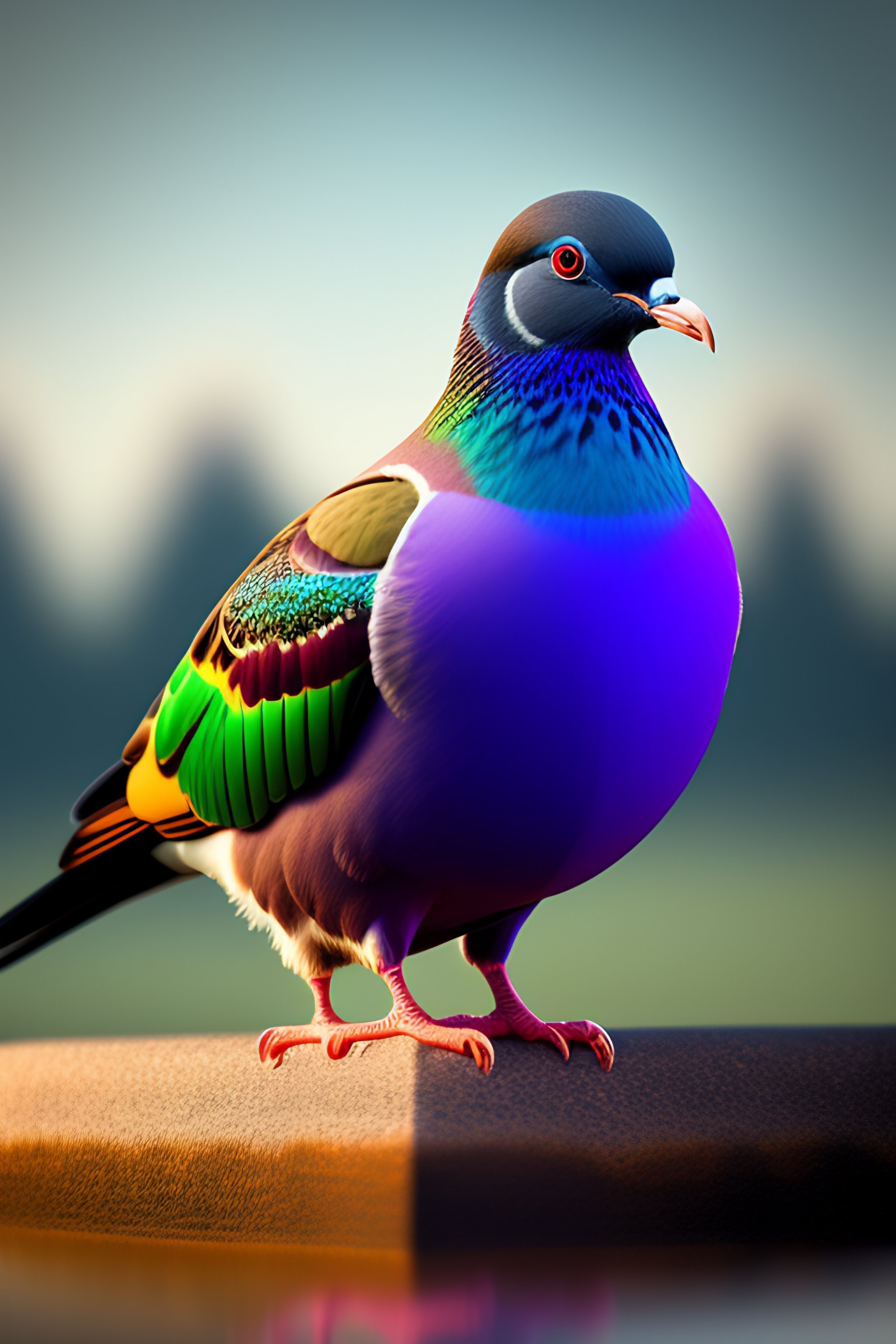 Lexica - 3d render of the. beautiful pigeon, real photo