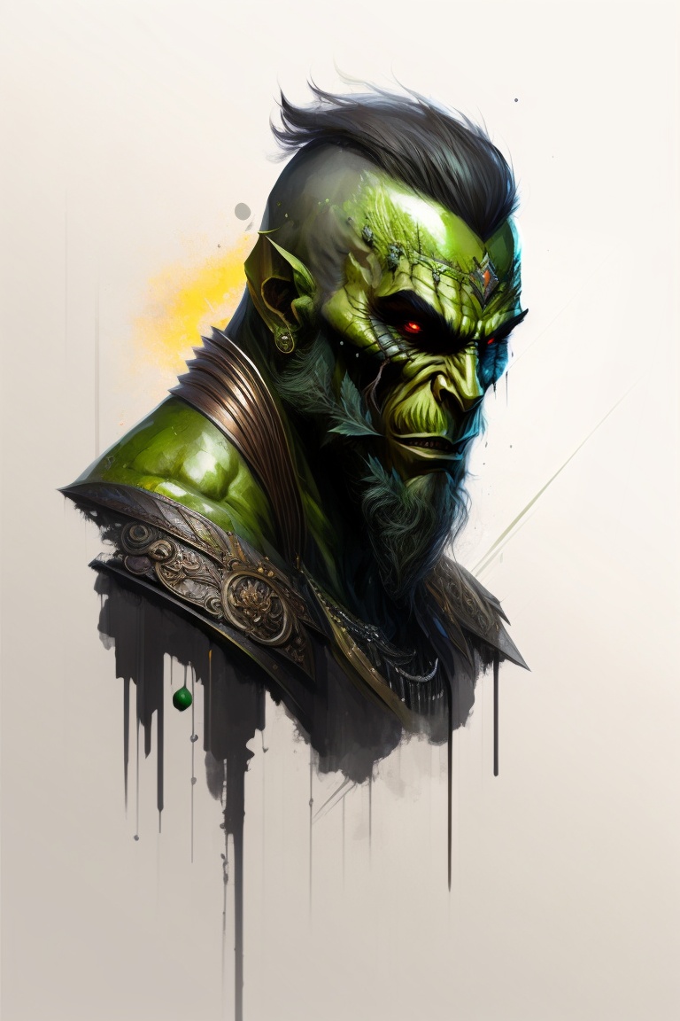Lexica - Concept art of a single toxic orc, green, phantom, dark ...