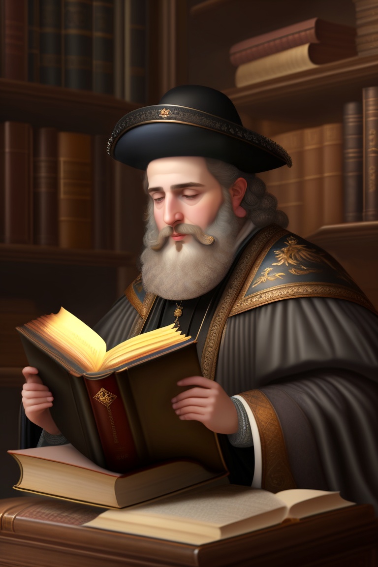 Lexica - Jewish 17th century rabbi, wearing bleck hat and black cloak ...
