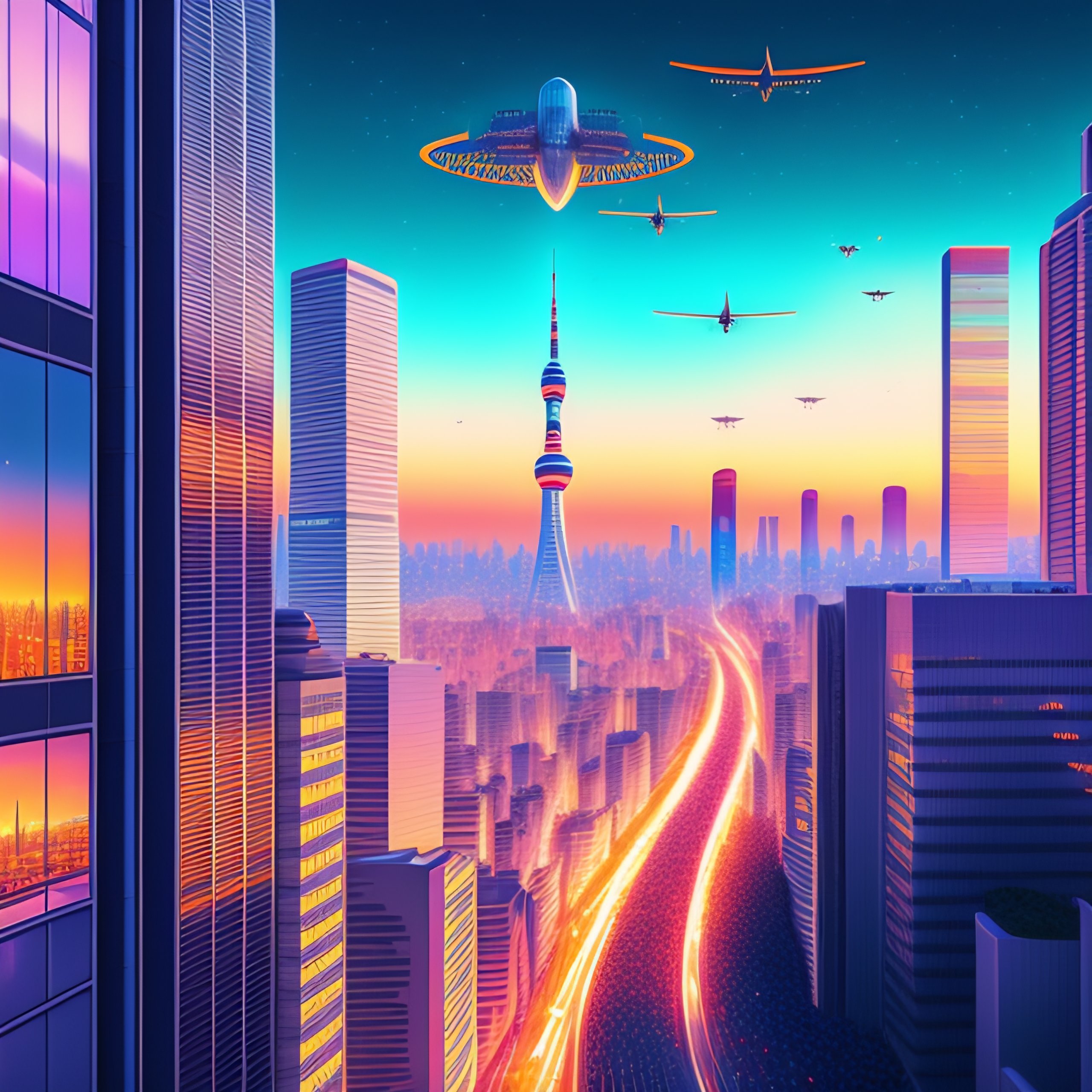 Lexica - Illustration of Tokyo by Tatsuki Fujimoto, city landscape with ...