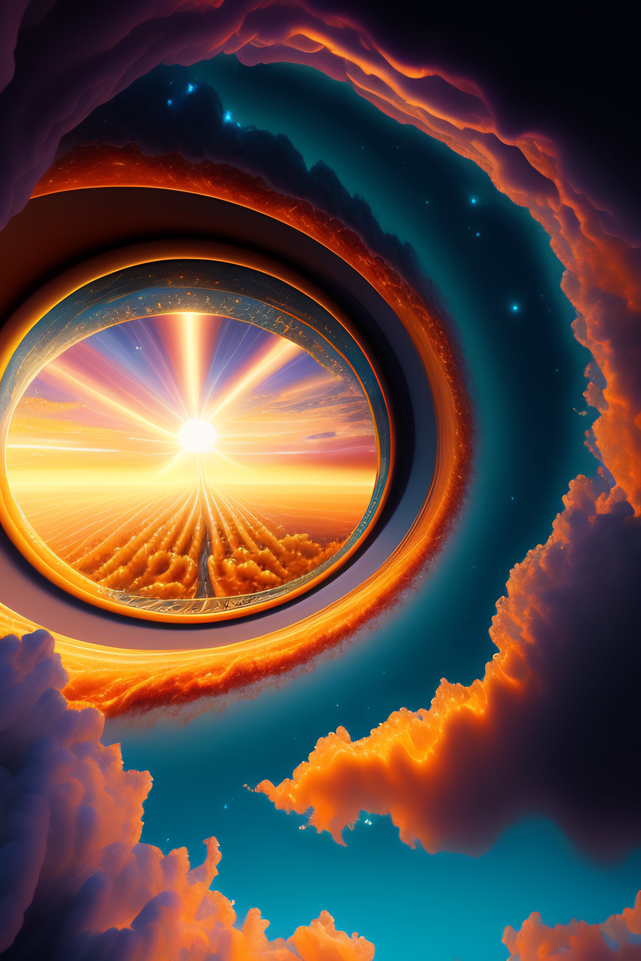 Lexica - Flashing portals from heaven, digital painting, digital ...