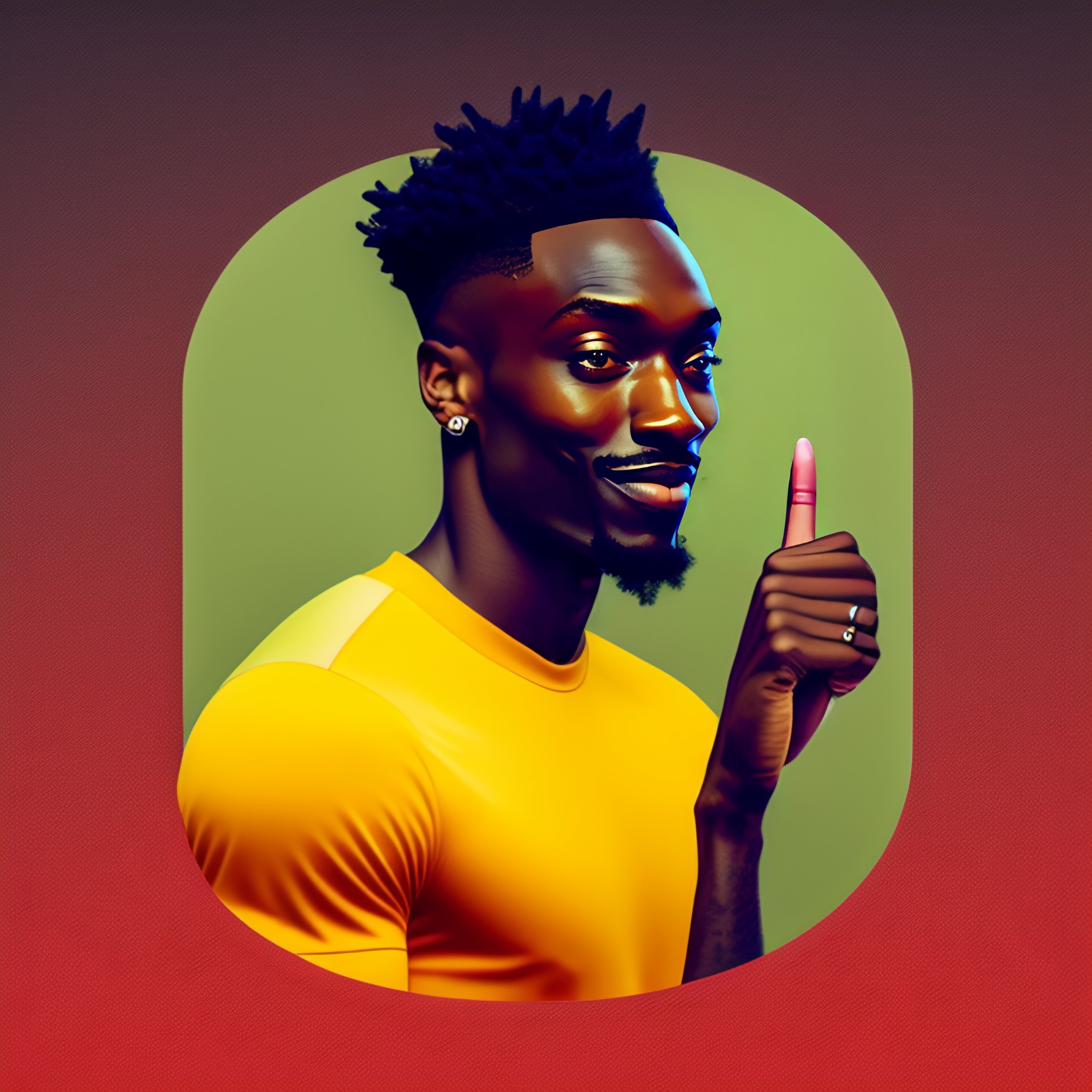 Lexica - A discord emote of MKBHD pointing a finger gun