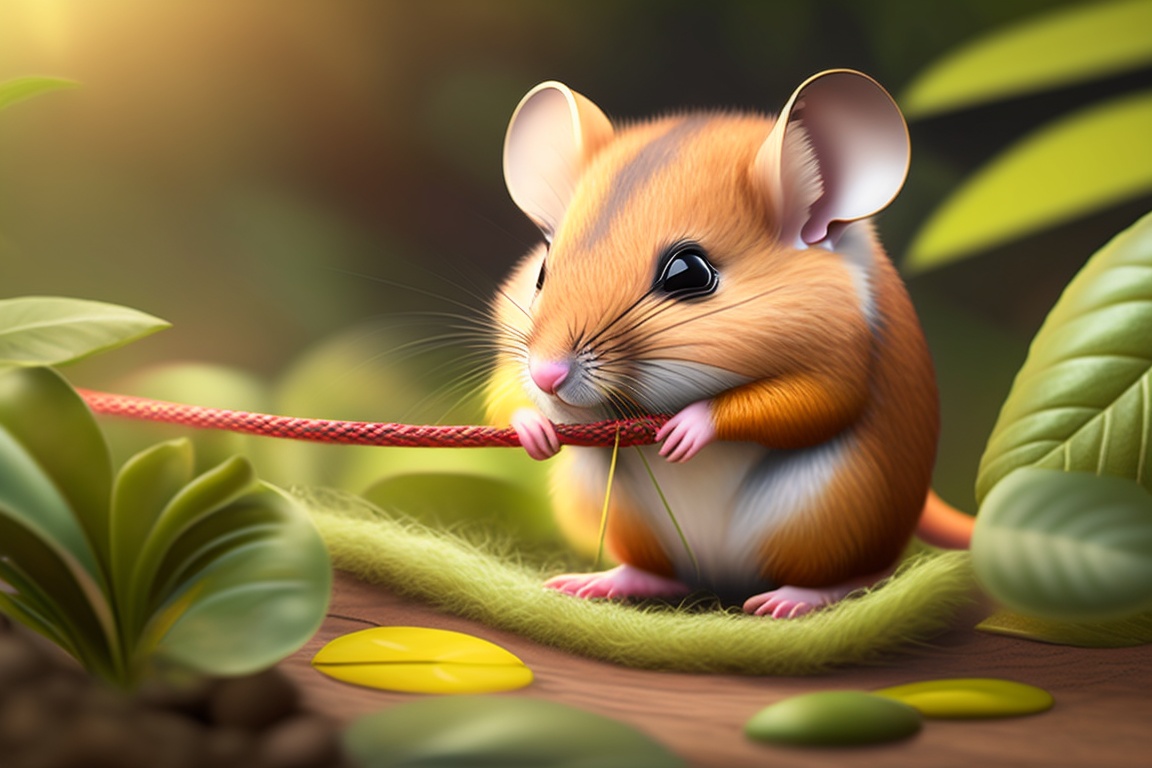 Lexica - Mouse cutting rope in jungle, 8k