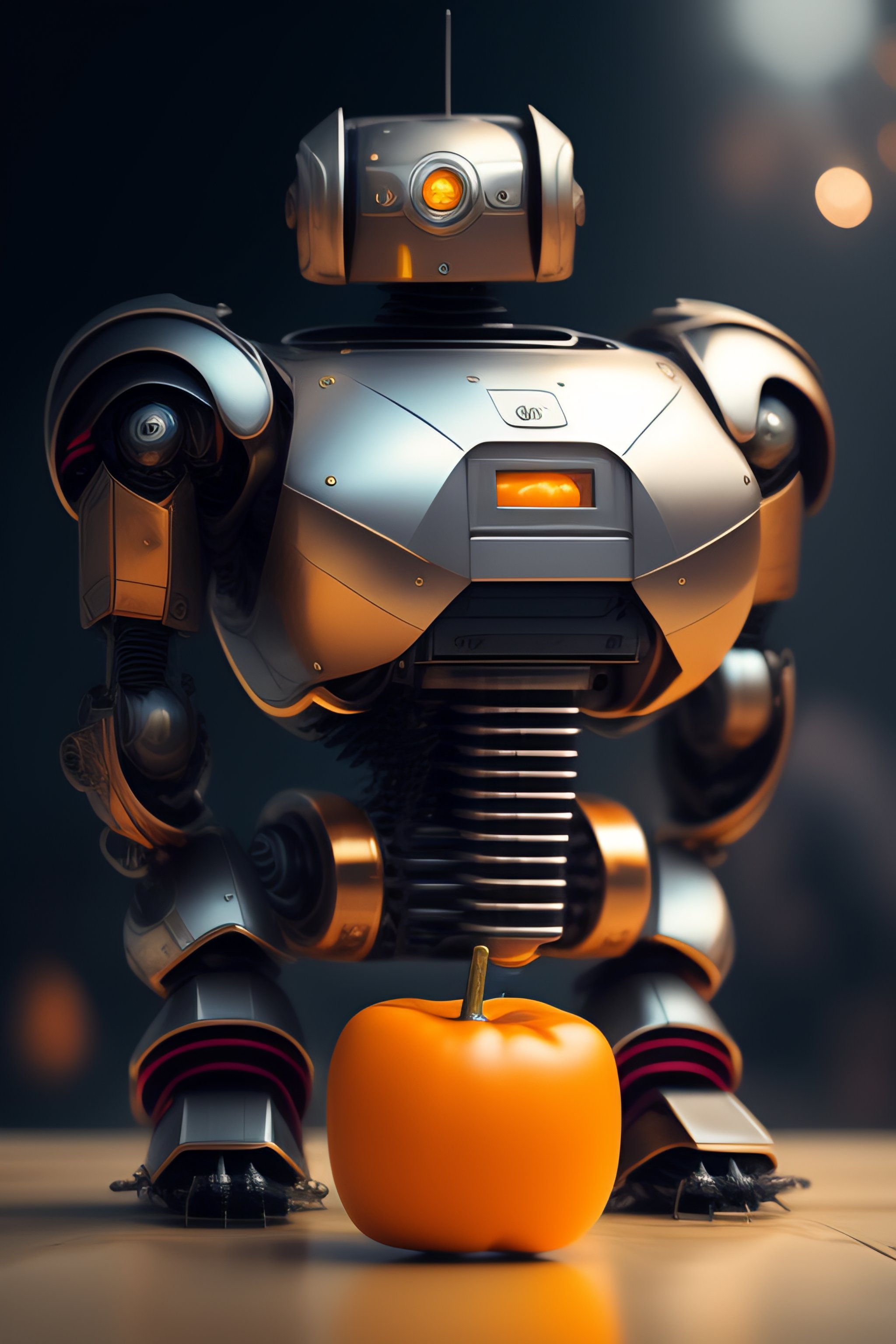 Lexica - A robot eat an apple