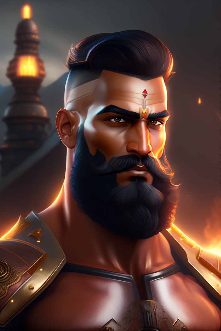 Lexica - Portrait of a Raavan, fantasy, front light, intricate ...