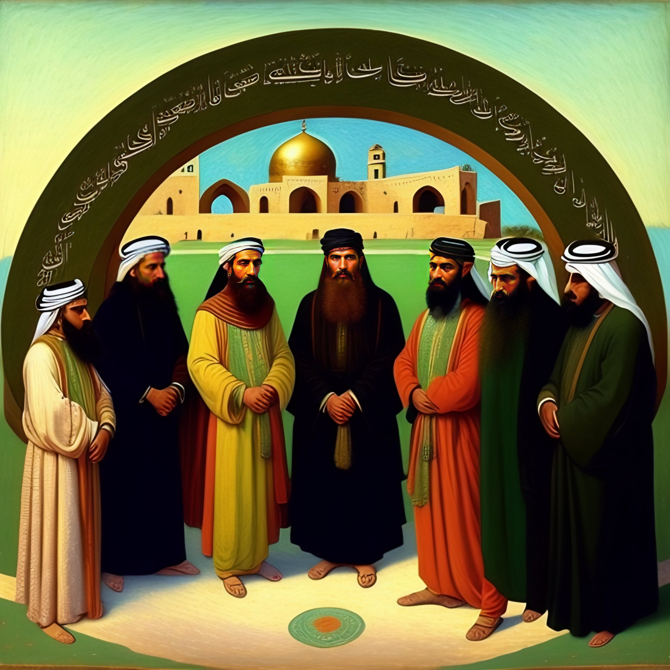 Lexica - A Van Gogh style of an 8th century group of eight Arab ...