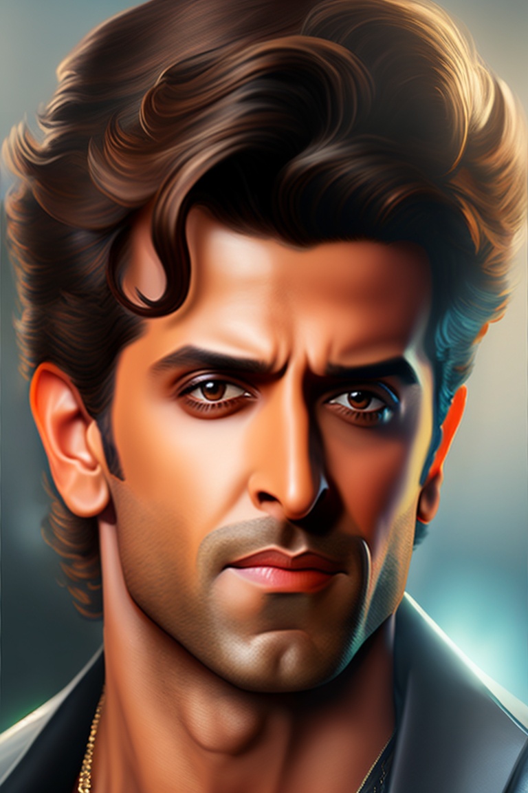 Lexica - Hrithik roshan,front face,angry