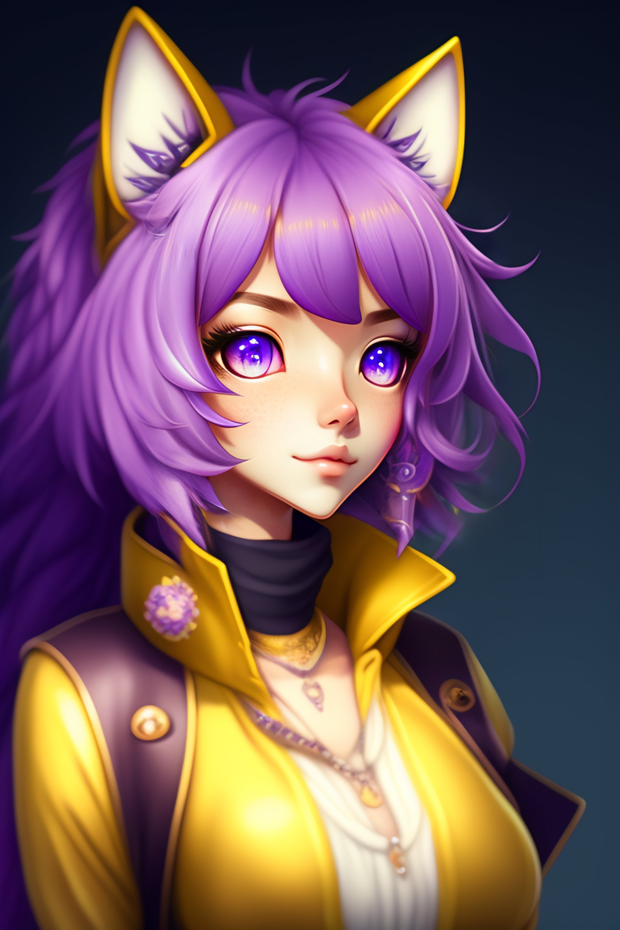 Lexica - A furry with lavender and yellow fur digital art cute anime ...