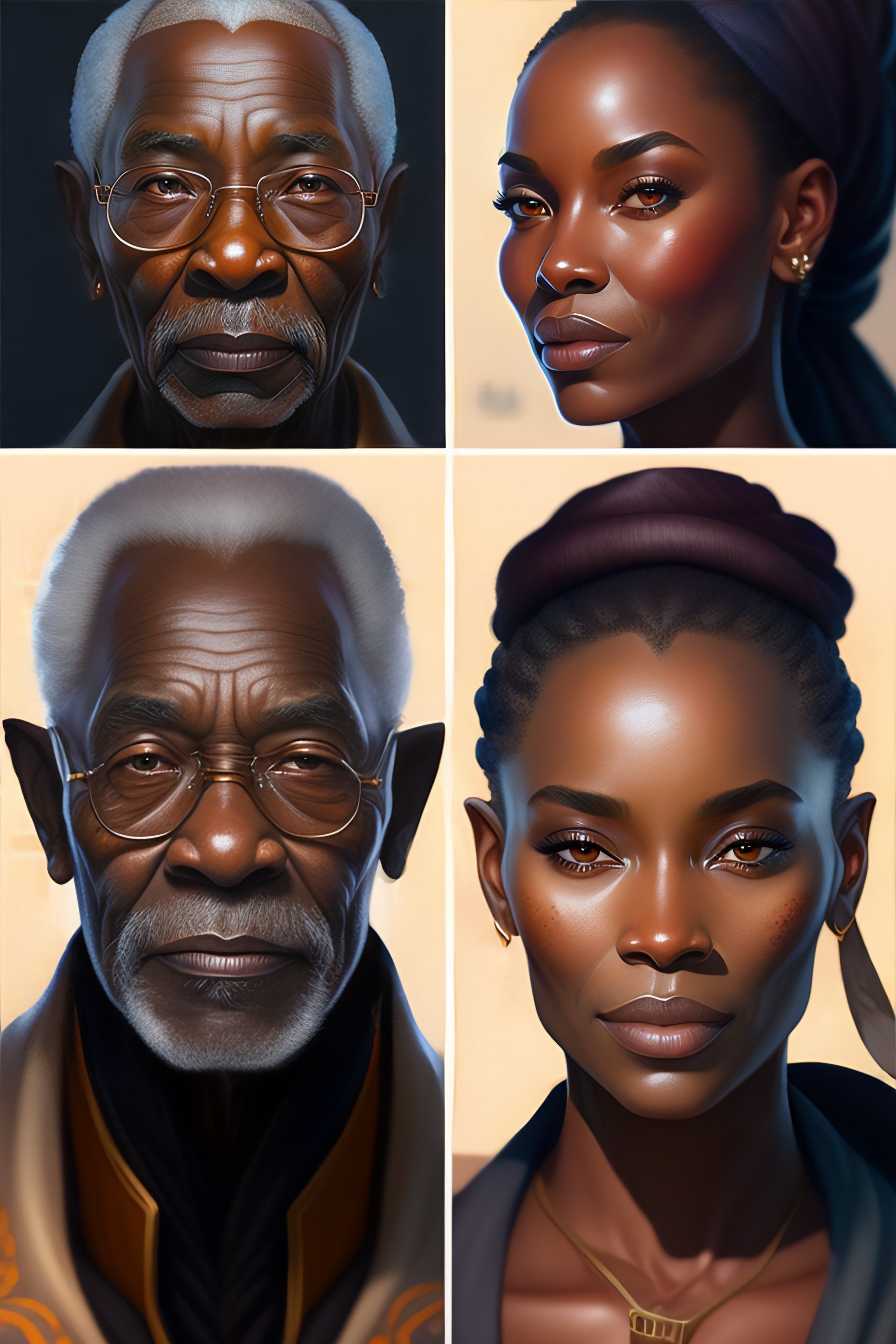 Lexica - Portrait of old mage brown skin, wrinkly, old, boils, warts ...