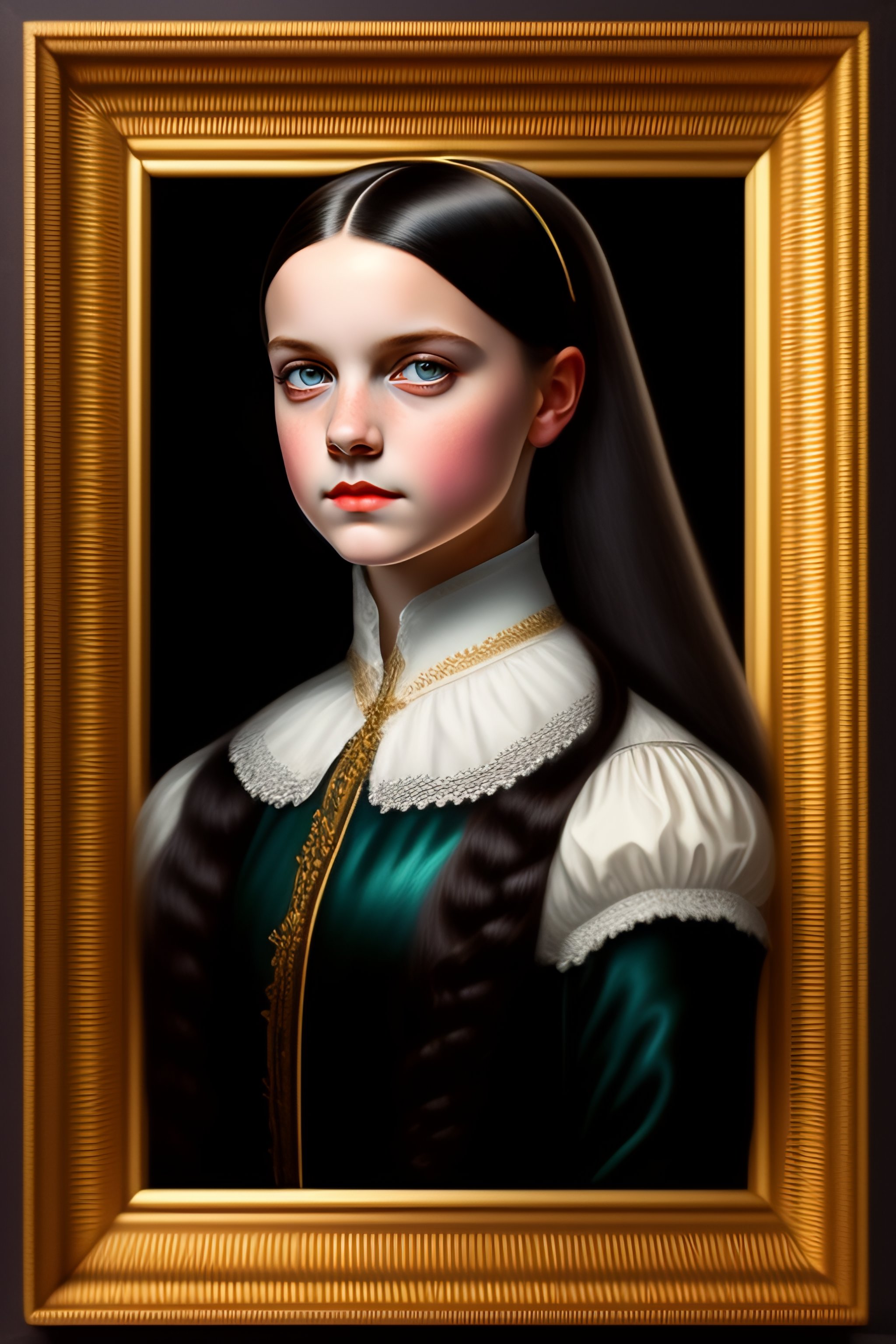 Lexica - Portrait of Wednesday Addams in baroque Style by Elias Gottlob ...