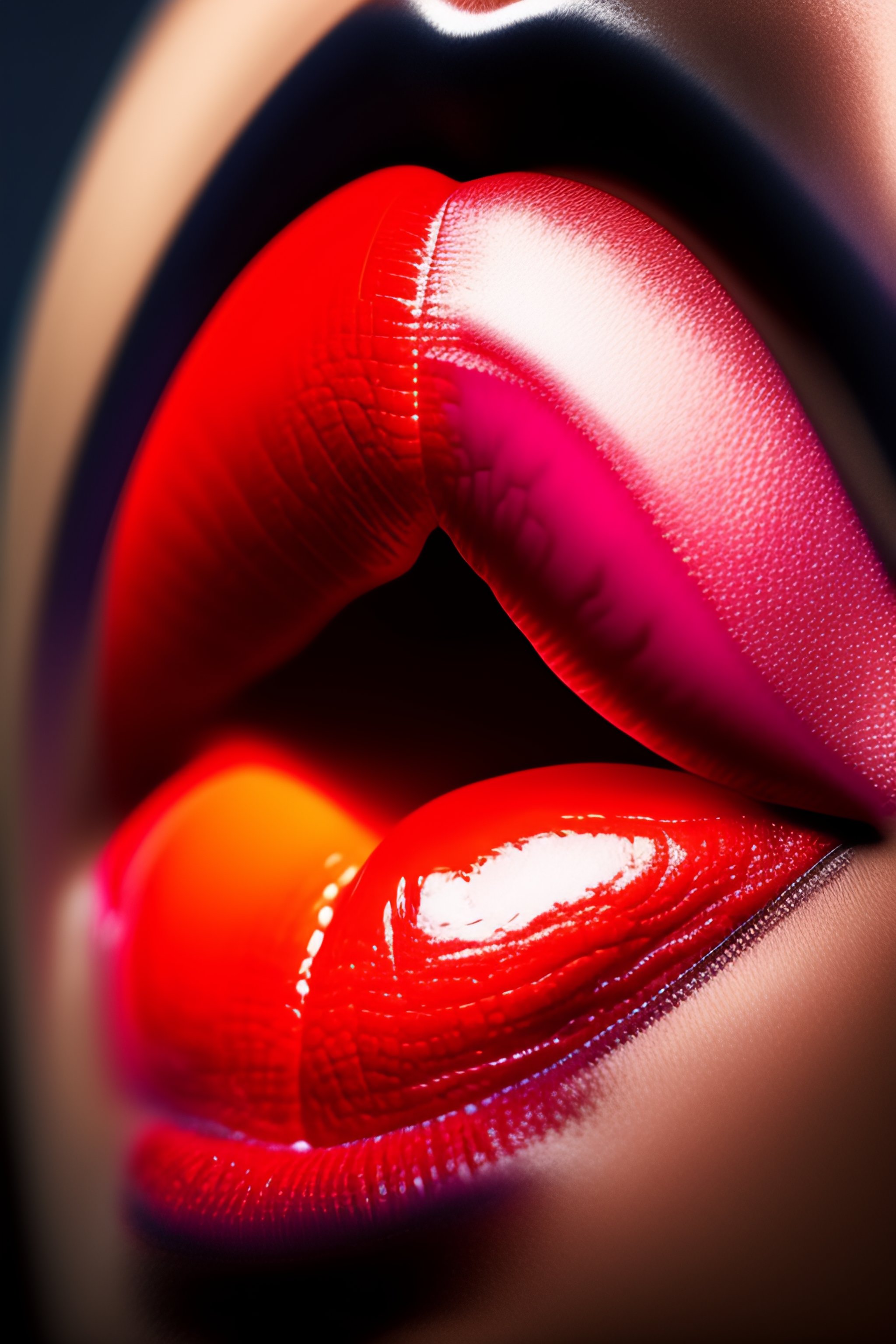 Lexica - Lips kissing the screen