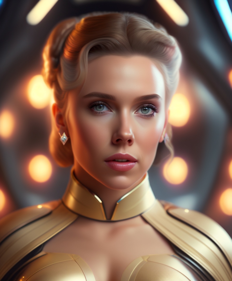 Lexica - Scarlett johansson as Princess Leia Organa , whole body, film ...