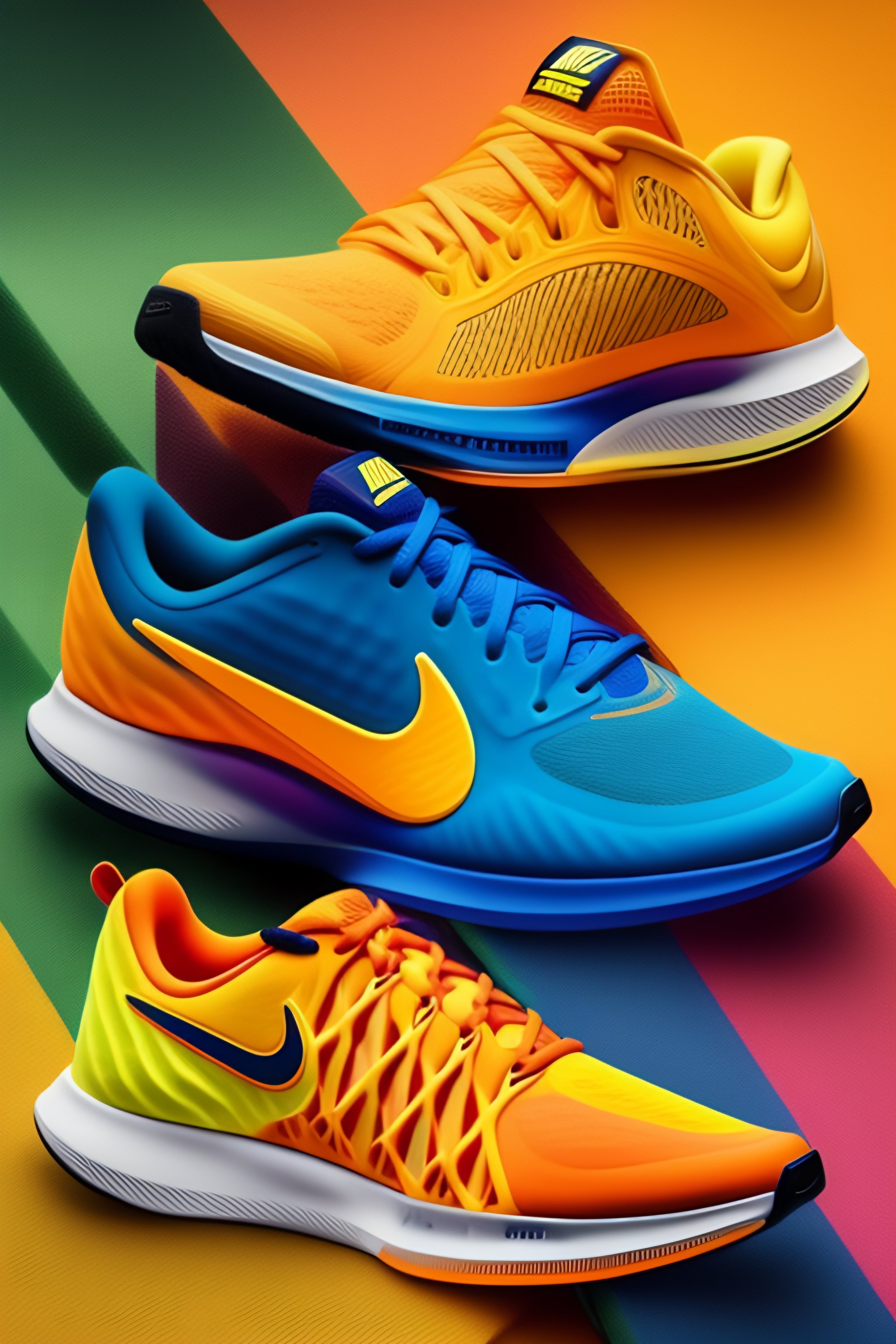 Lexica - Yellow blue orange red color nike shoes