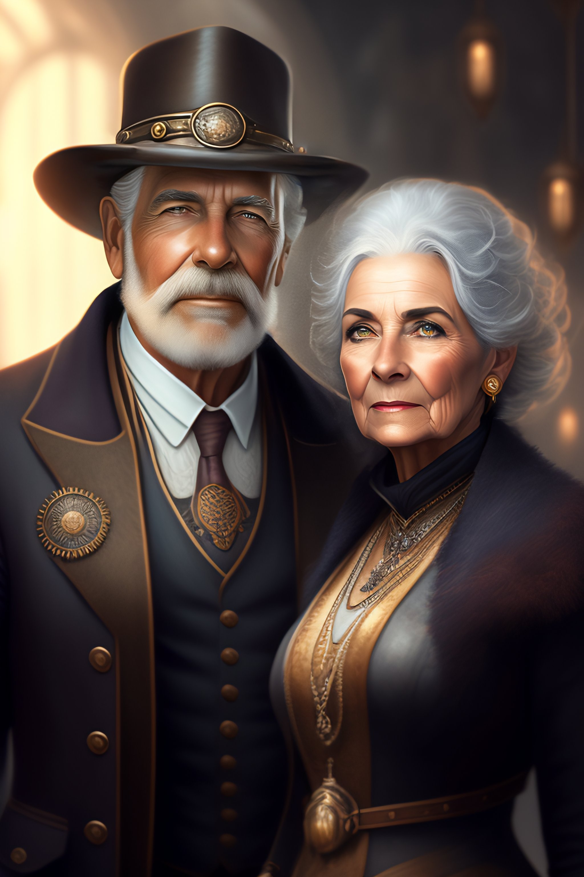 Lexica - Beautiful, stunning, attractive, portrait of an older steam ...