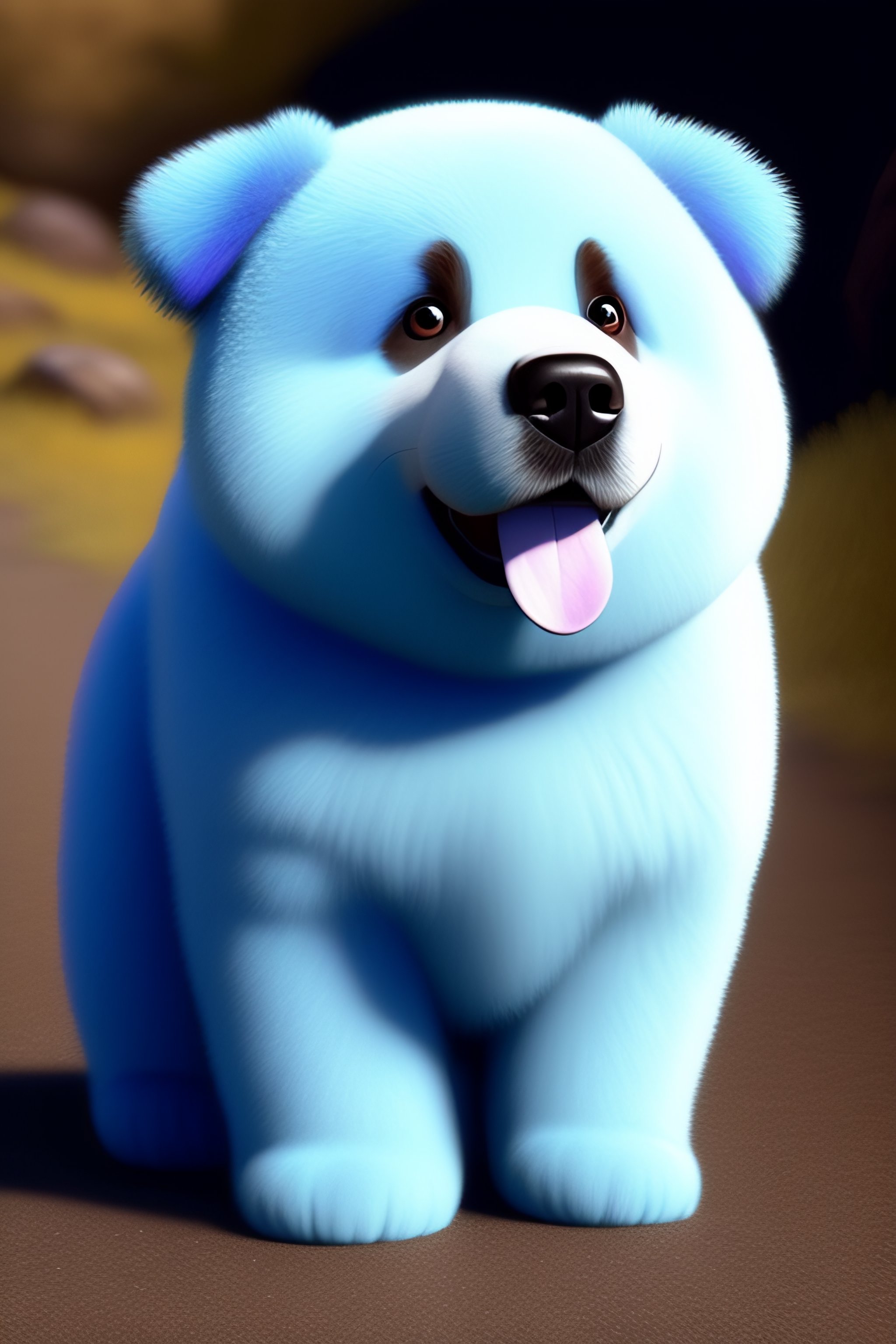 Lexica - Barnoo is a small, extremely cute, loveable, furry bright blue bear with a big oval ...