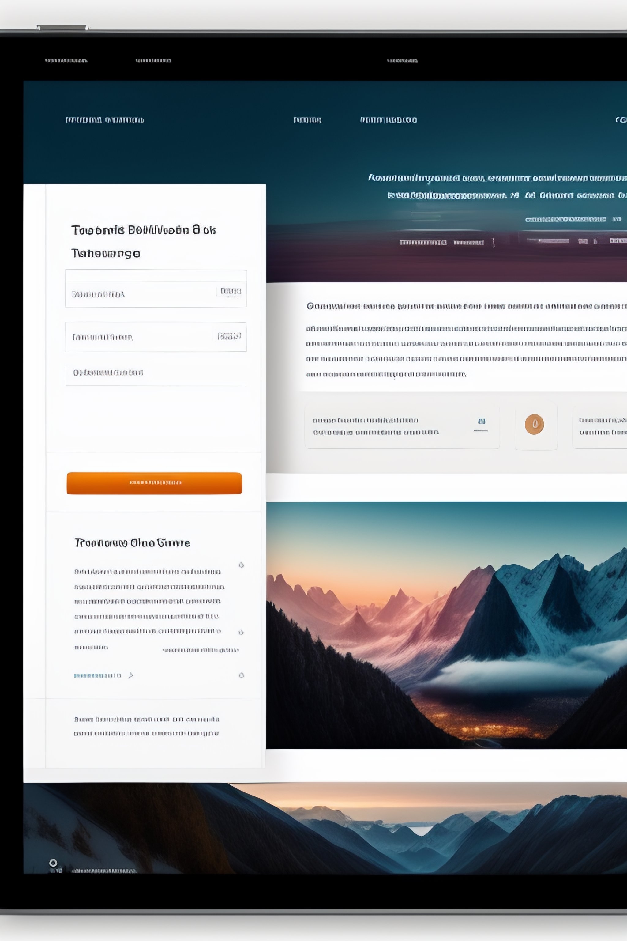 Lexica - "Generate an image of a modern web design featuring a tabbed panel divided into two ...