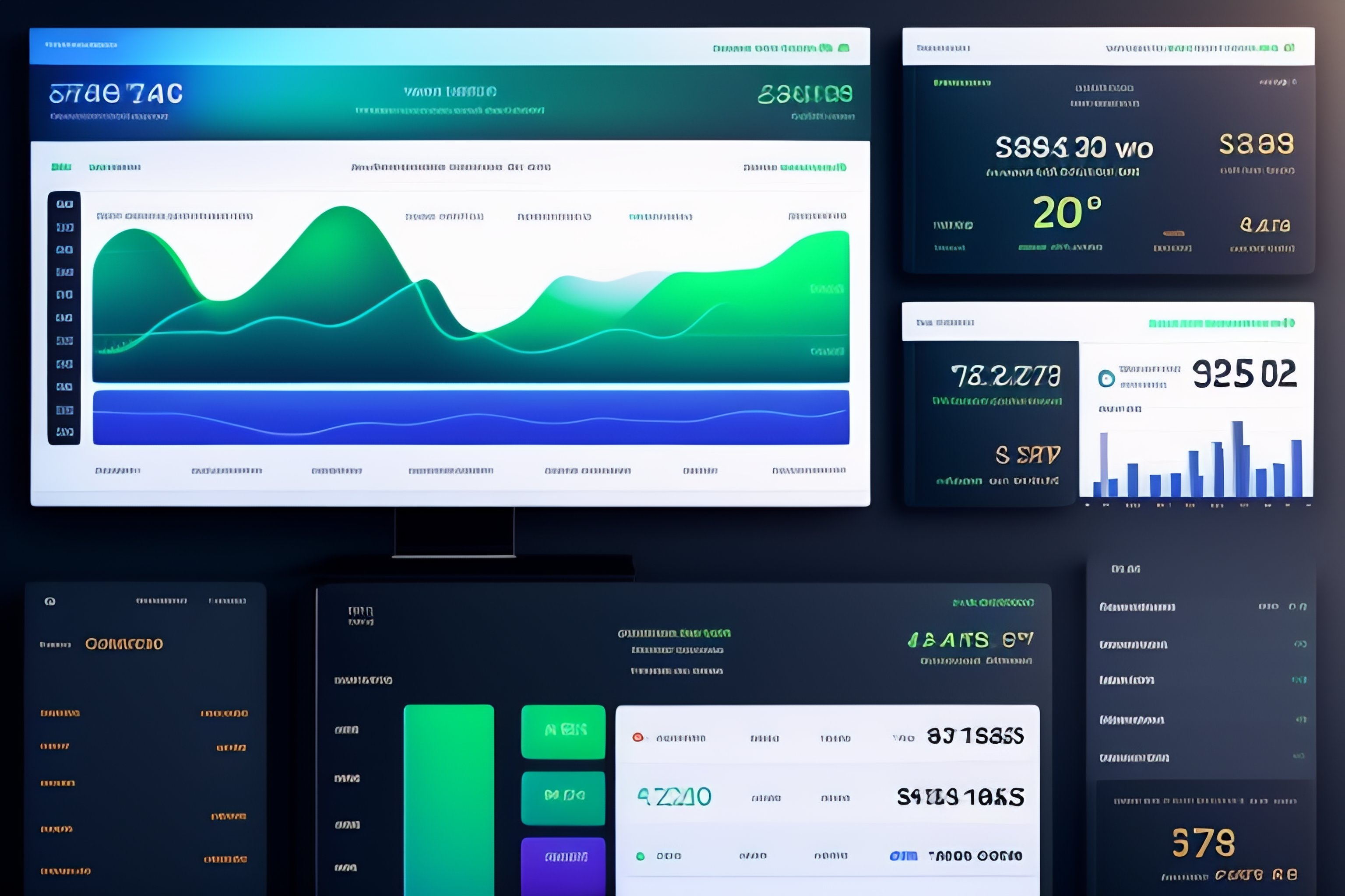 Lexica - Web Dashboard to check kpis 3d, high detail, animated