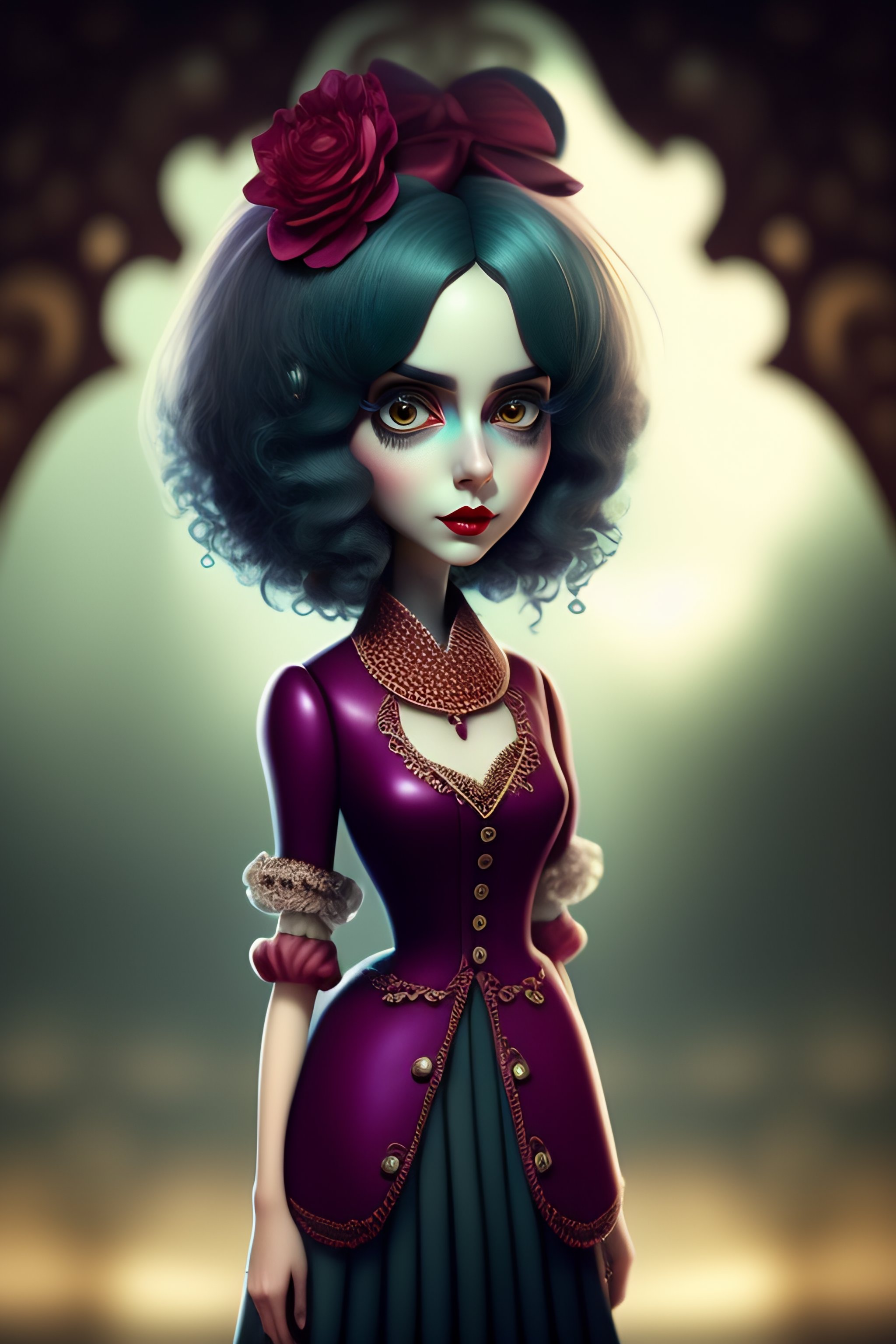 Lexica - Tim burton character girl