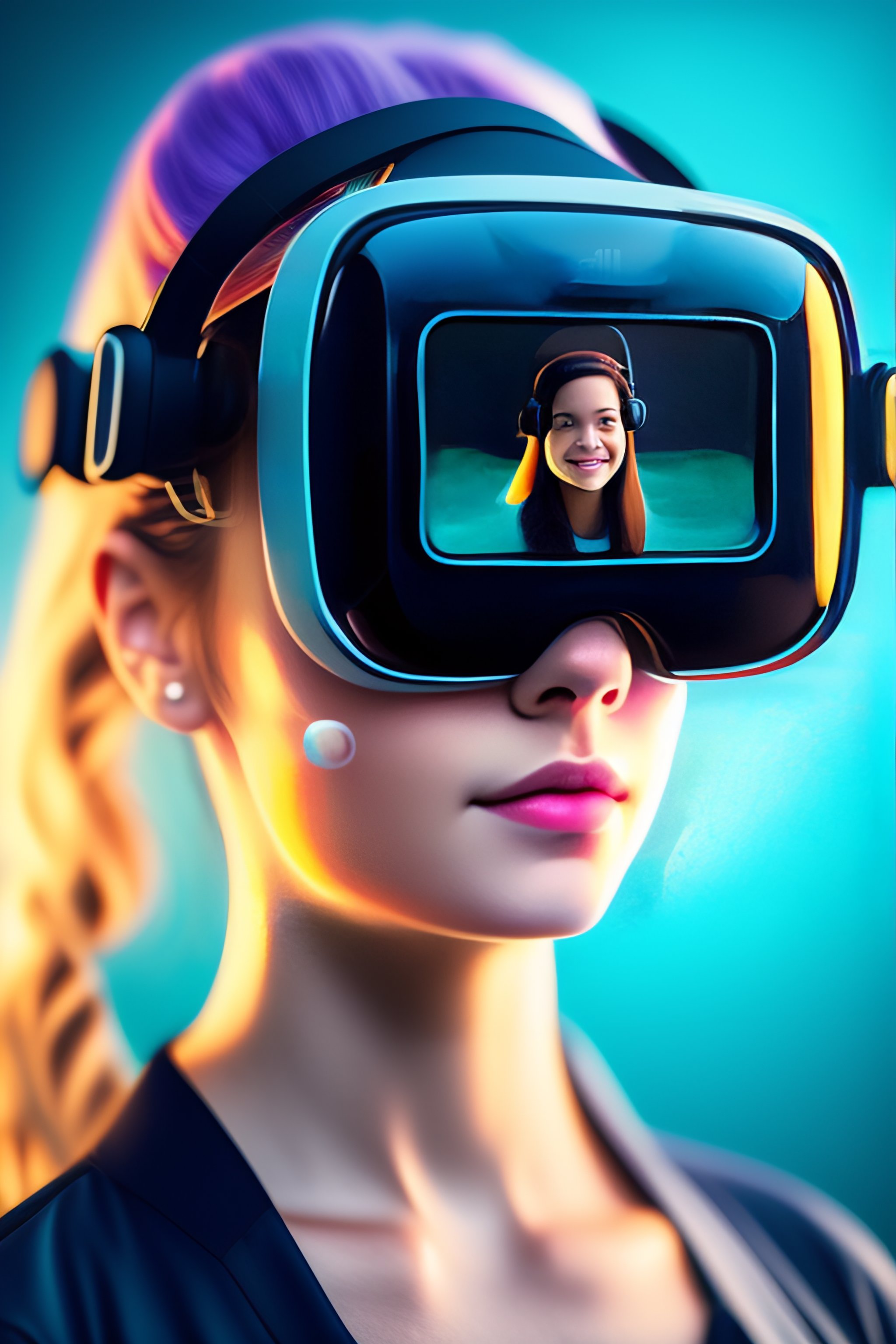 Lexica - Portrait of a girl with VR, underwater , lab ,sci-fi