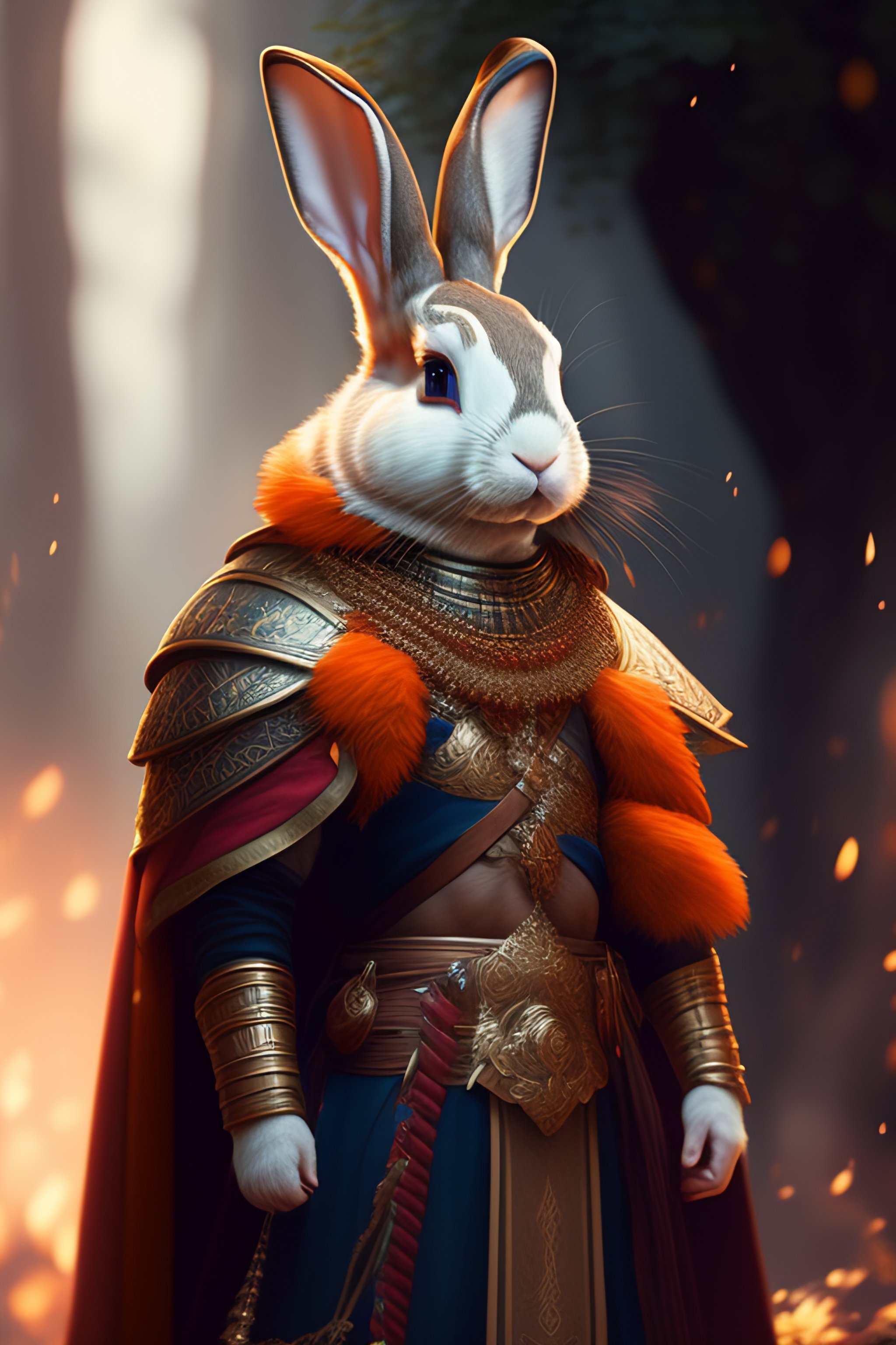 Lexica - An anthropomorphic rabbit male wizard dressed as a warrior ...