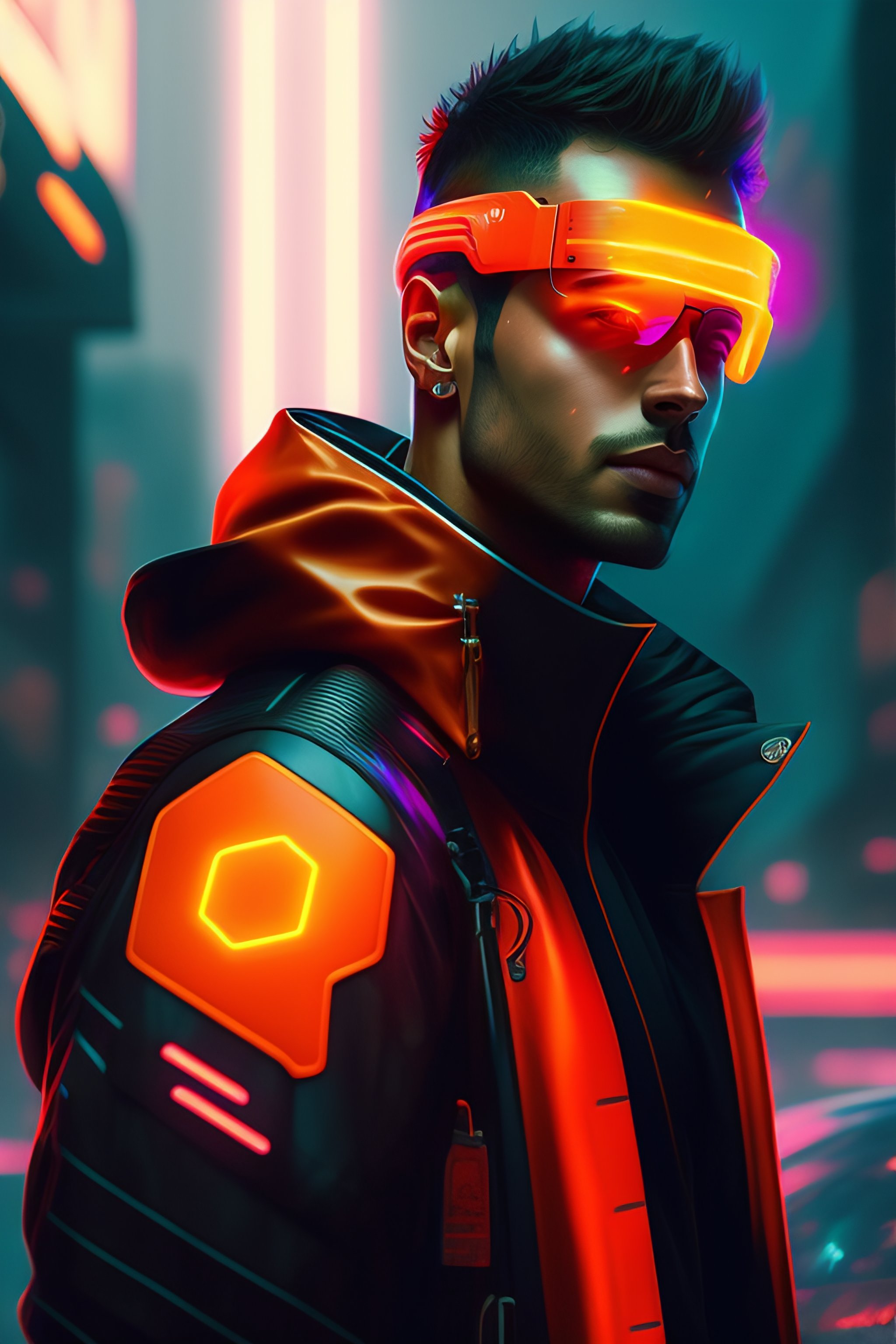 Lexica - Theo james , cyberpunk futuristic neon. by ismail inceoglu ...
