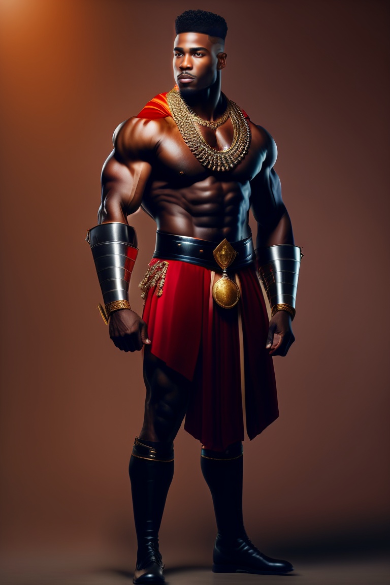 Lexica - Full length portrait of a roman soldier, dark skin tone ...