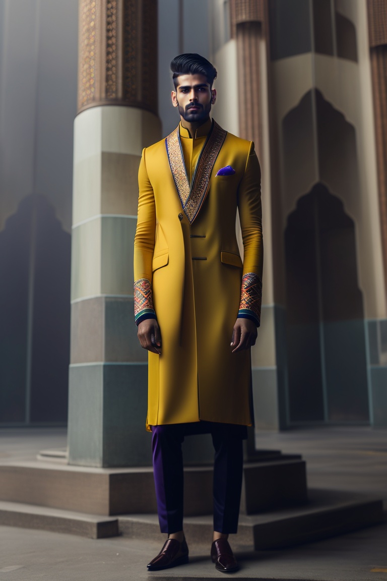 Lexica - Haute couture beautiful pakistani male, fashion model ...