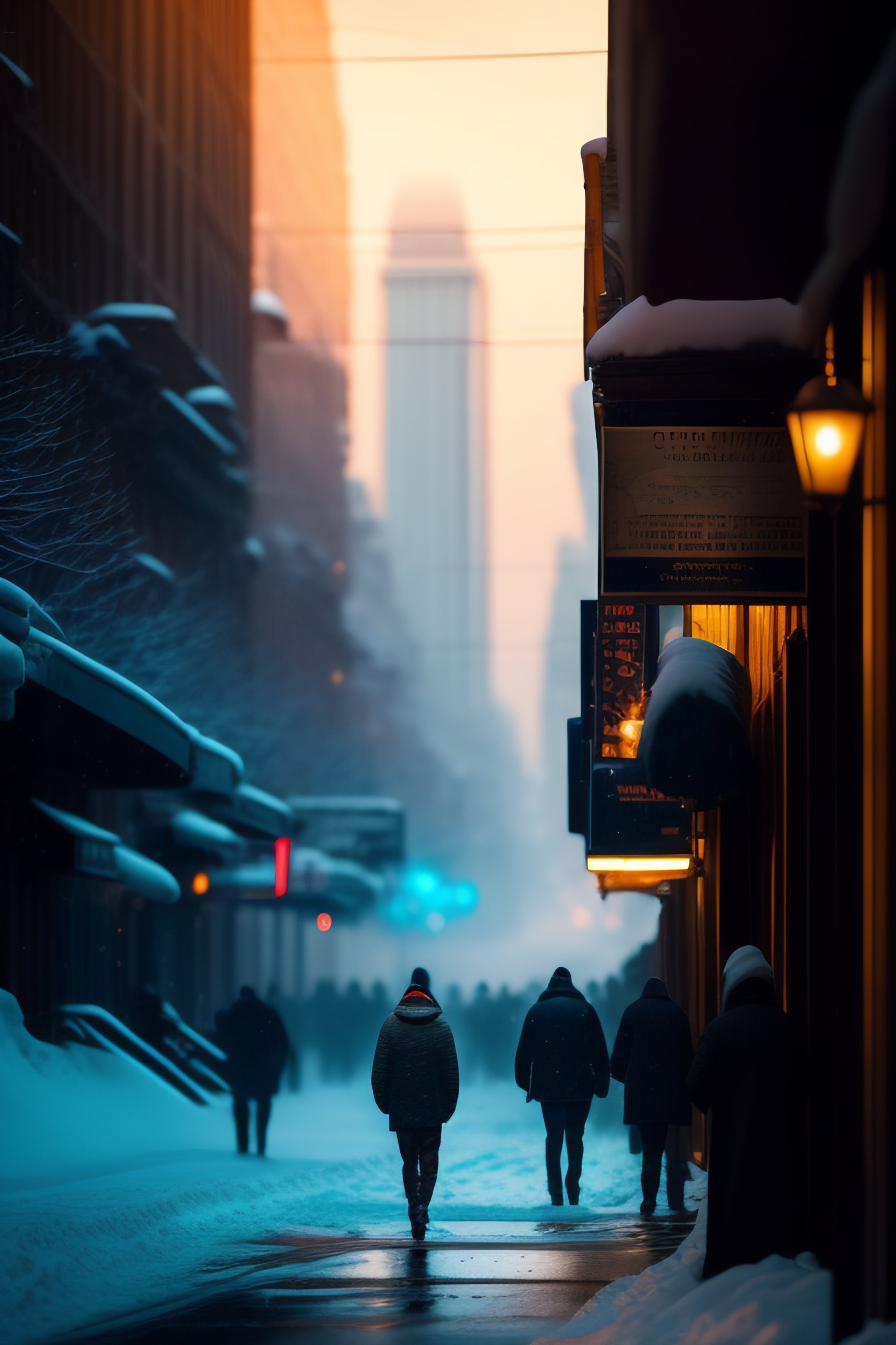 Lexica - I walk the streets of the freezing city in uncontrollable ...