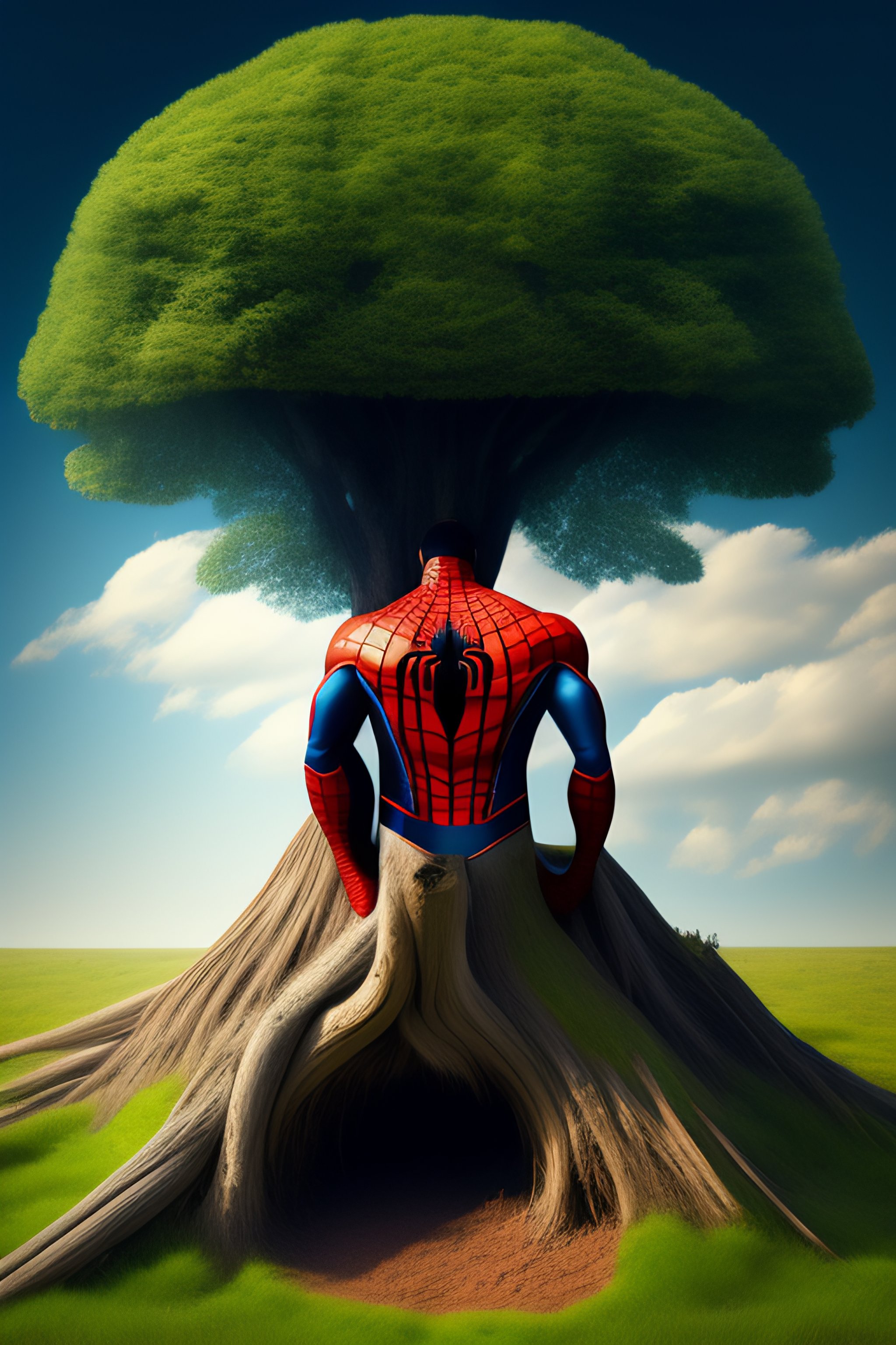 Lexica - Spiderman wearing tree