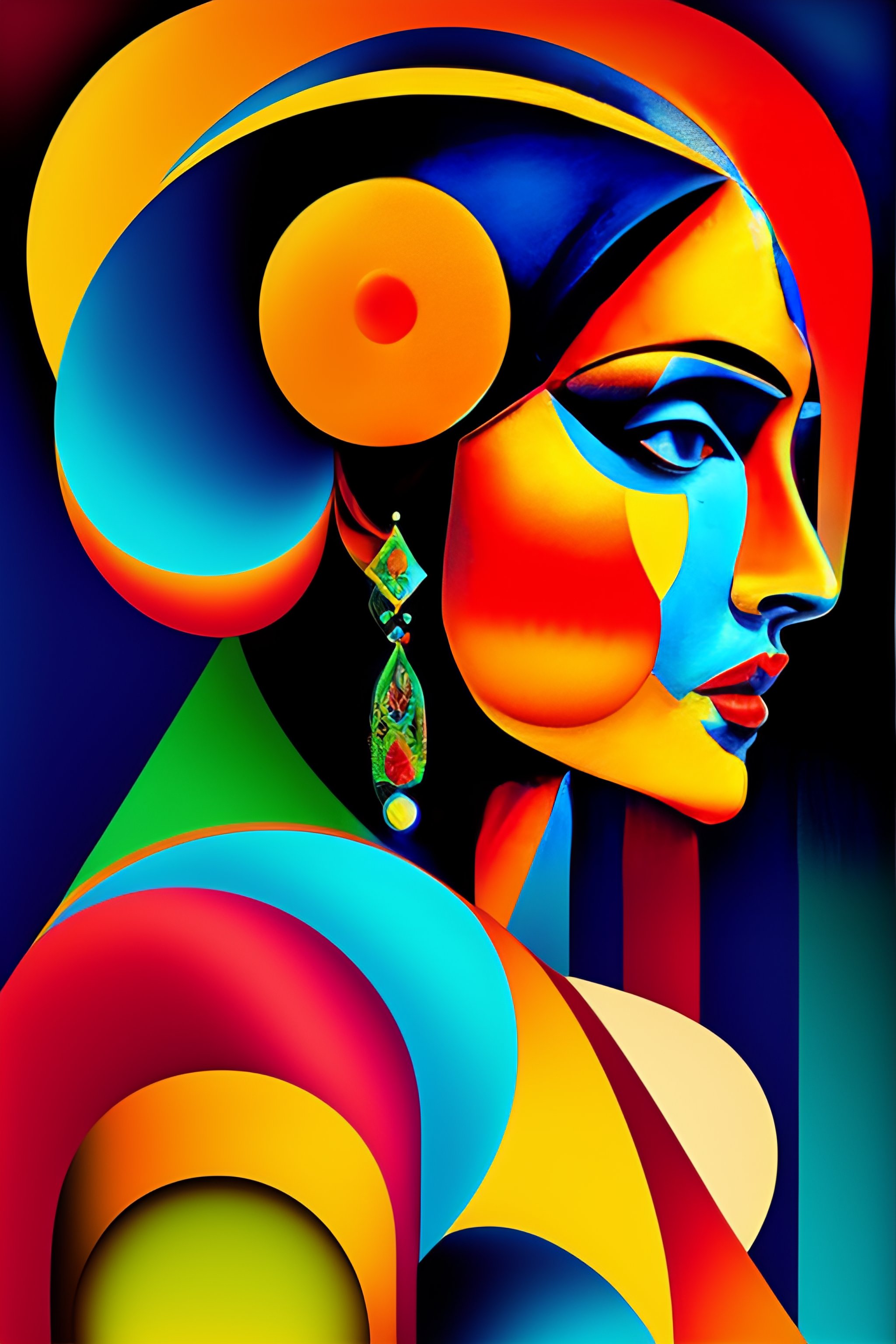 Lexica - Picasso cubist robot award winning stunning color