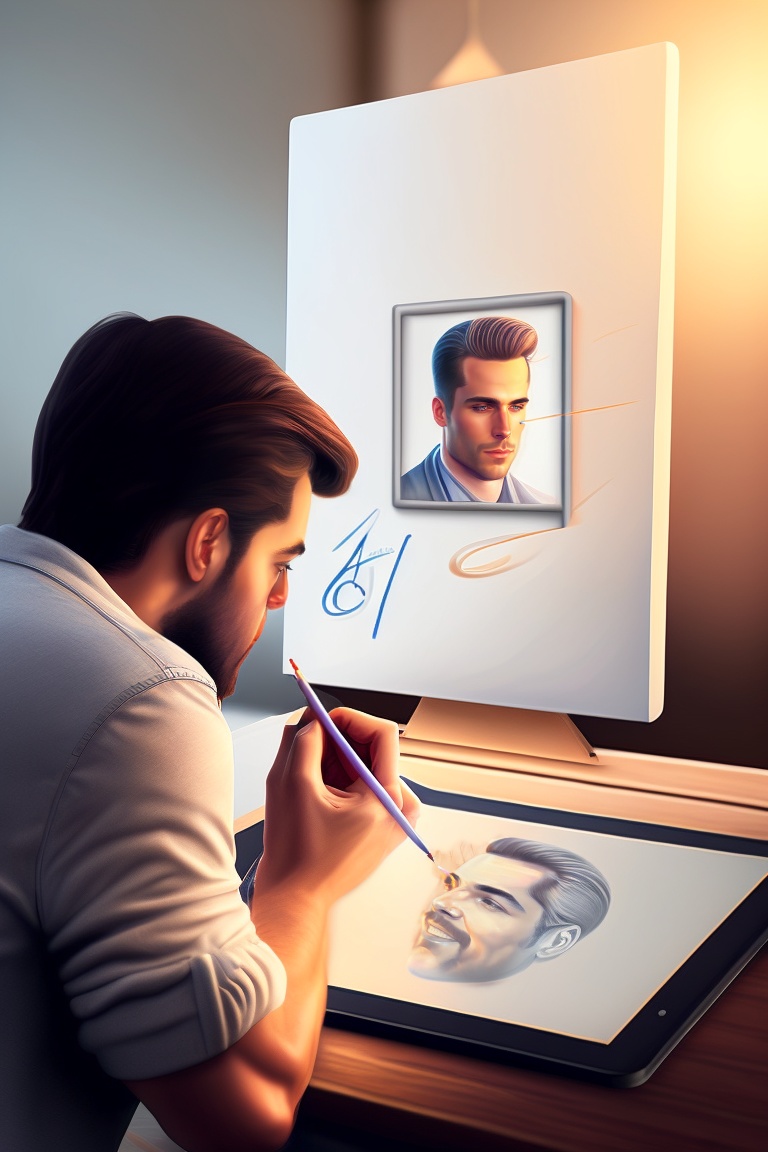Lexica - A guy drawing himself drawing himself drawing himself in a ...