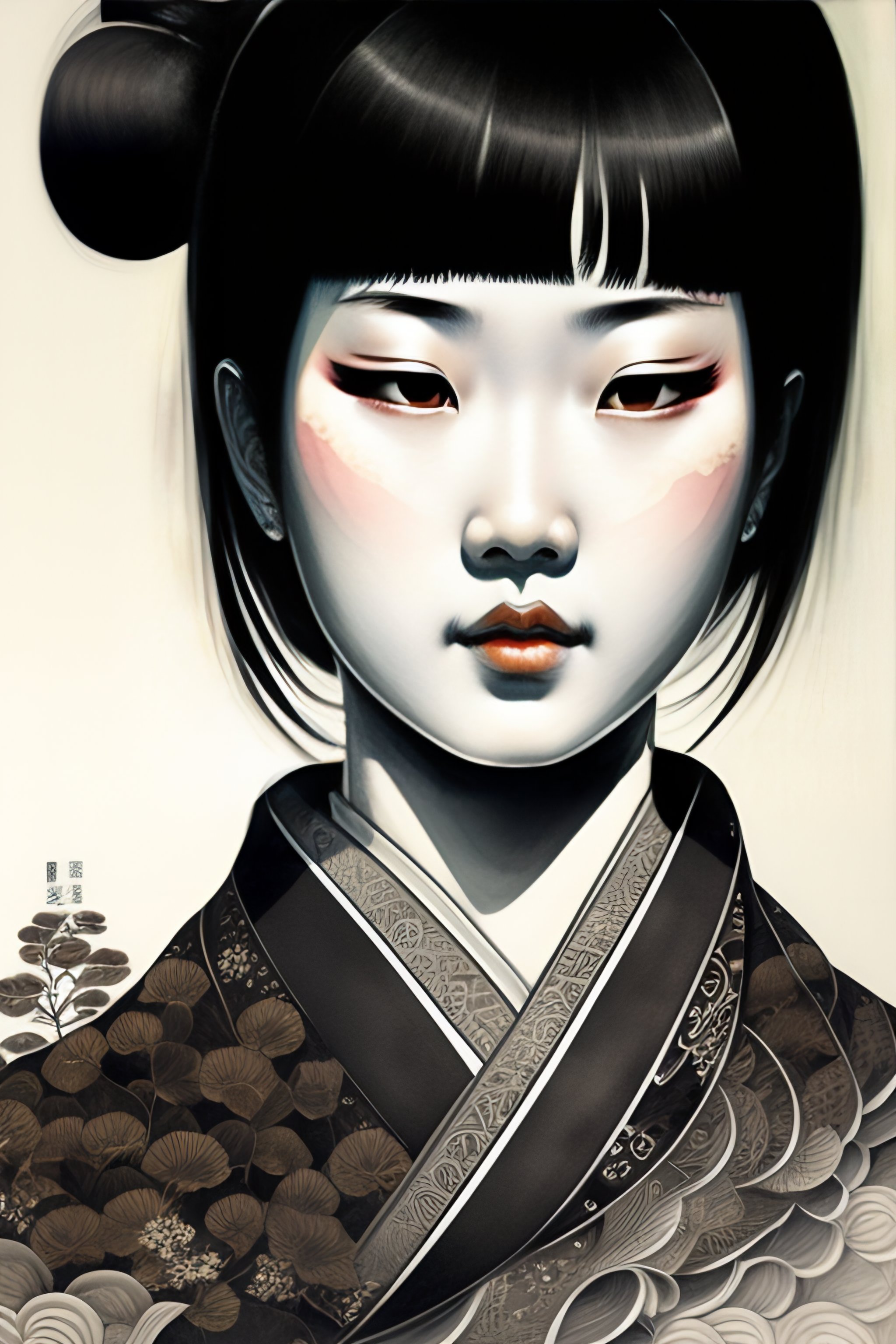 Lexica - Black and white, generative, detailed, Japanese traditional ...