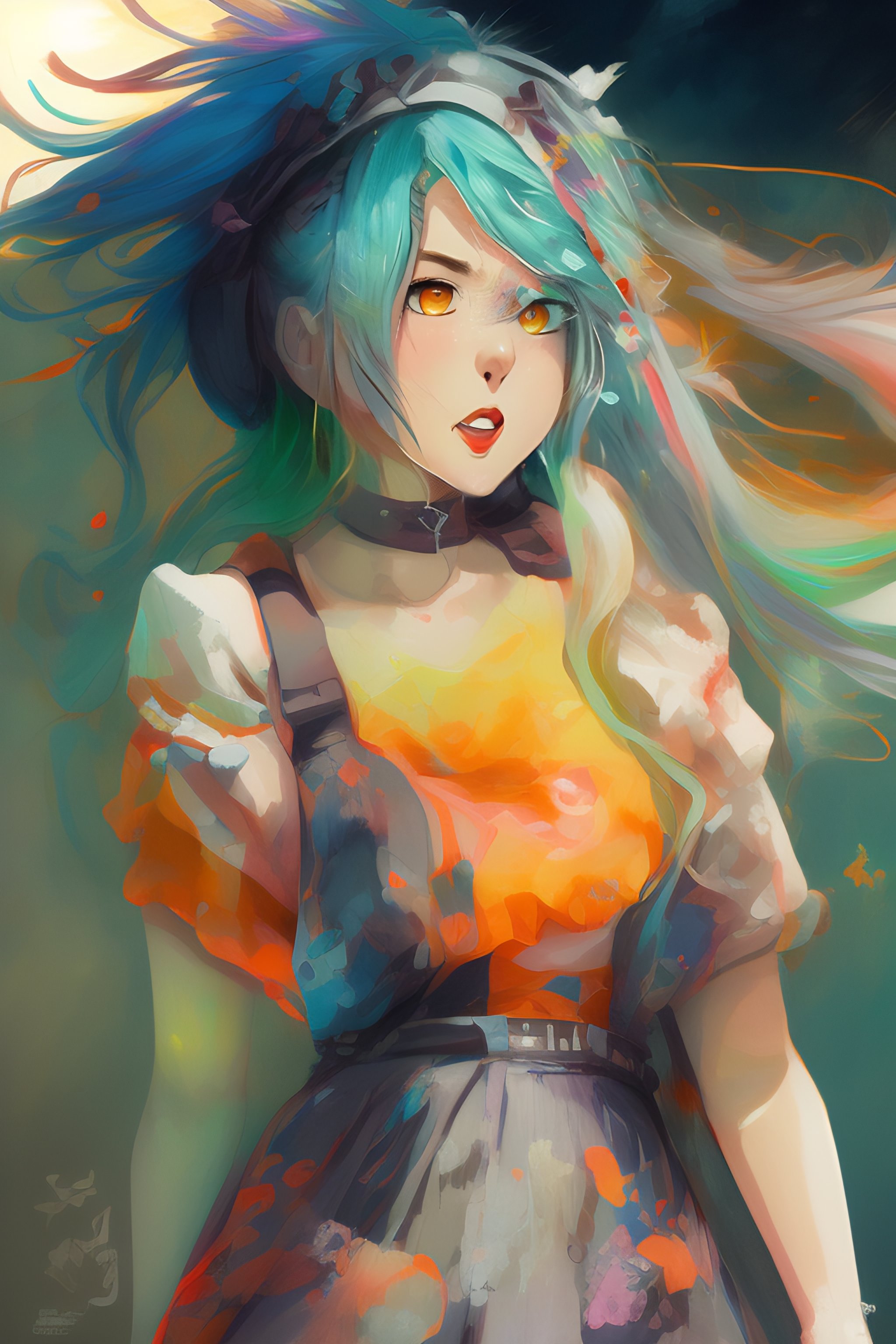 Oil Pastel Art Anime