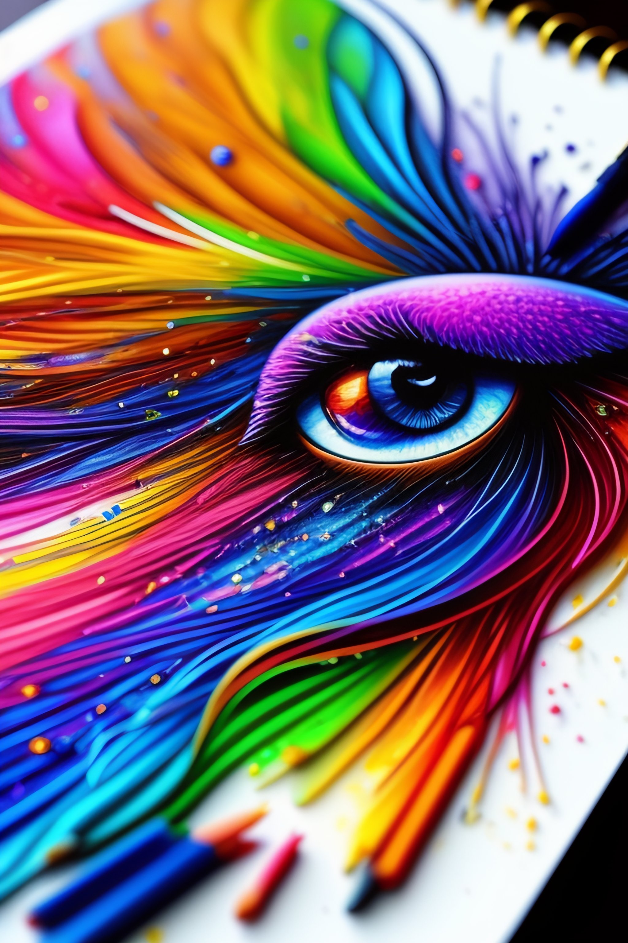 Lexica - Scribble art with pens and pencils next to the paper and ...