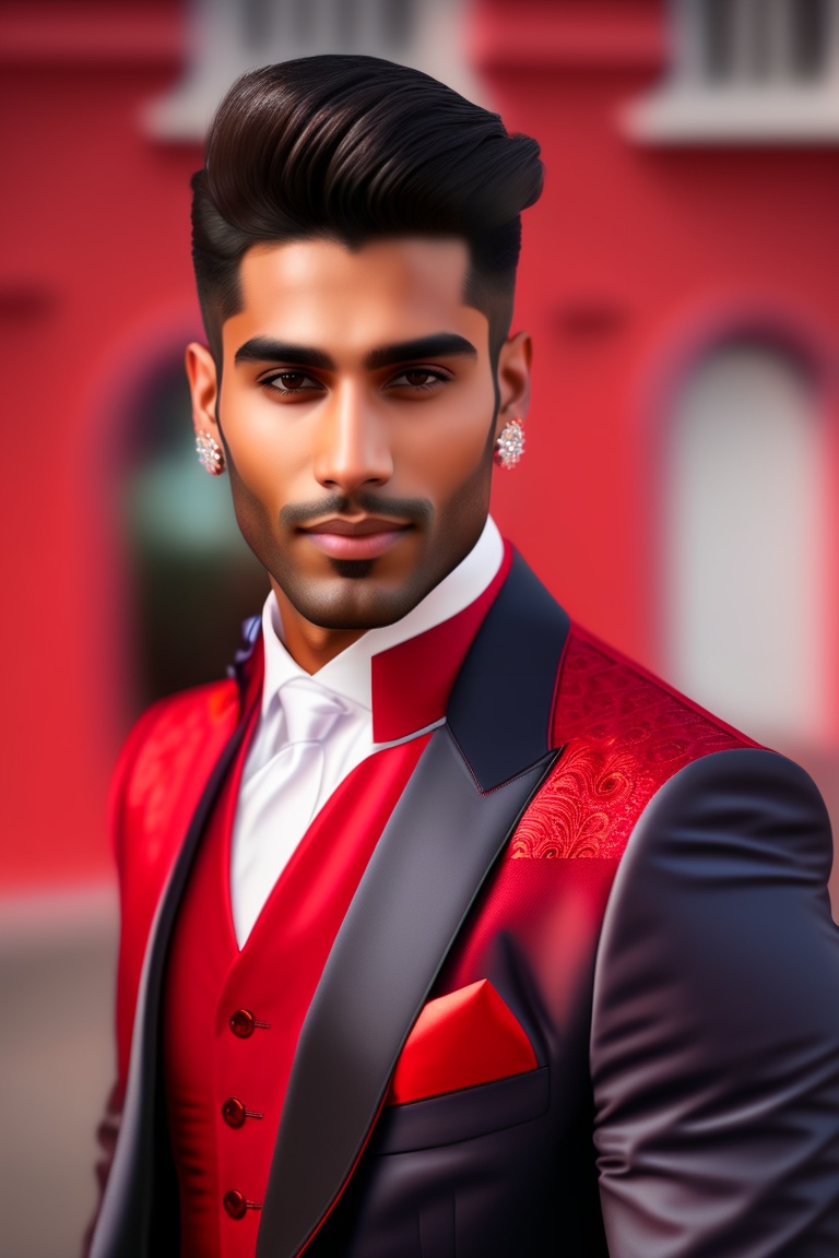 Lexica - Indian man 24 year old with his camera side fade hair normal ...