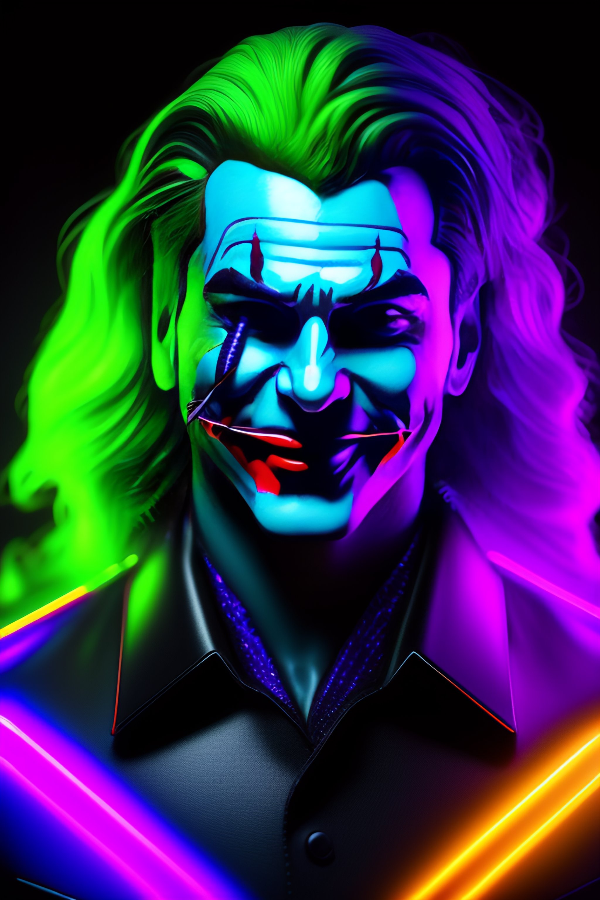 Lexica - Joker colorful 3d hyperrealistic::5 carbon fiber::5 cyberpunk ...