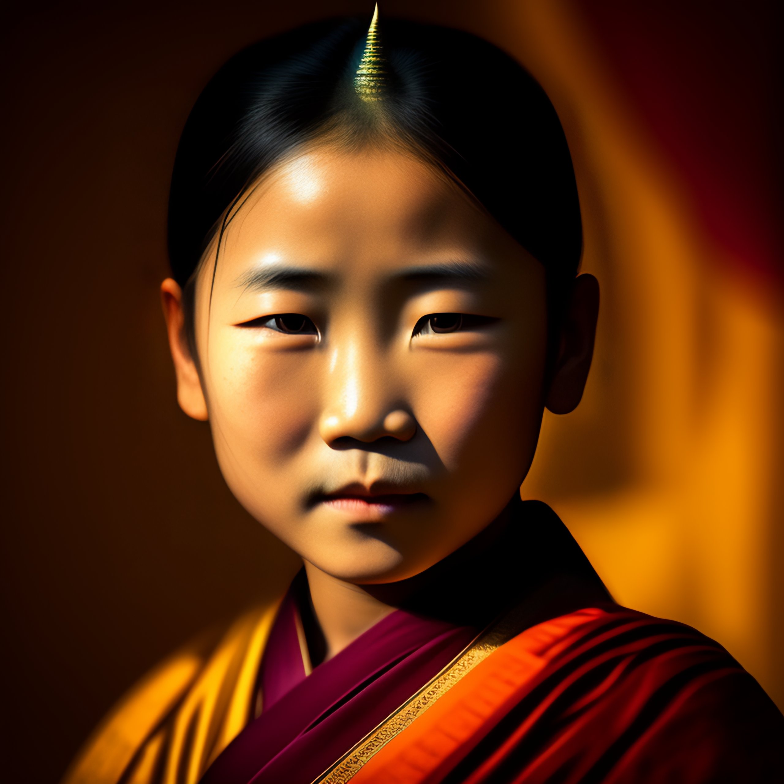 Lexica - Head portrait of Buddhist girl