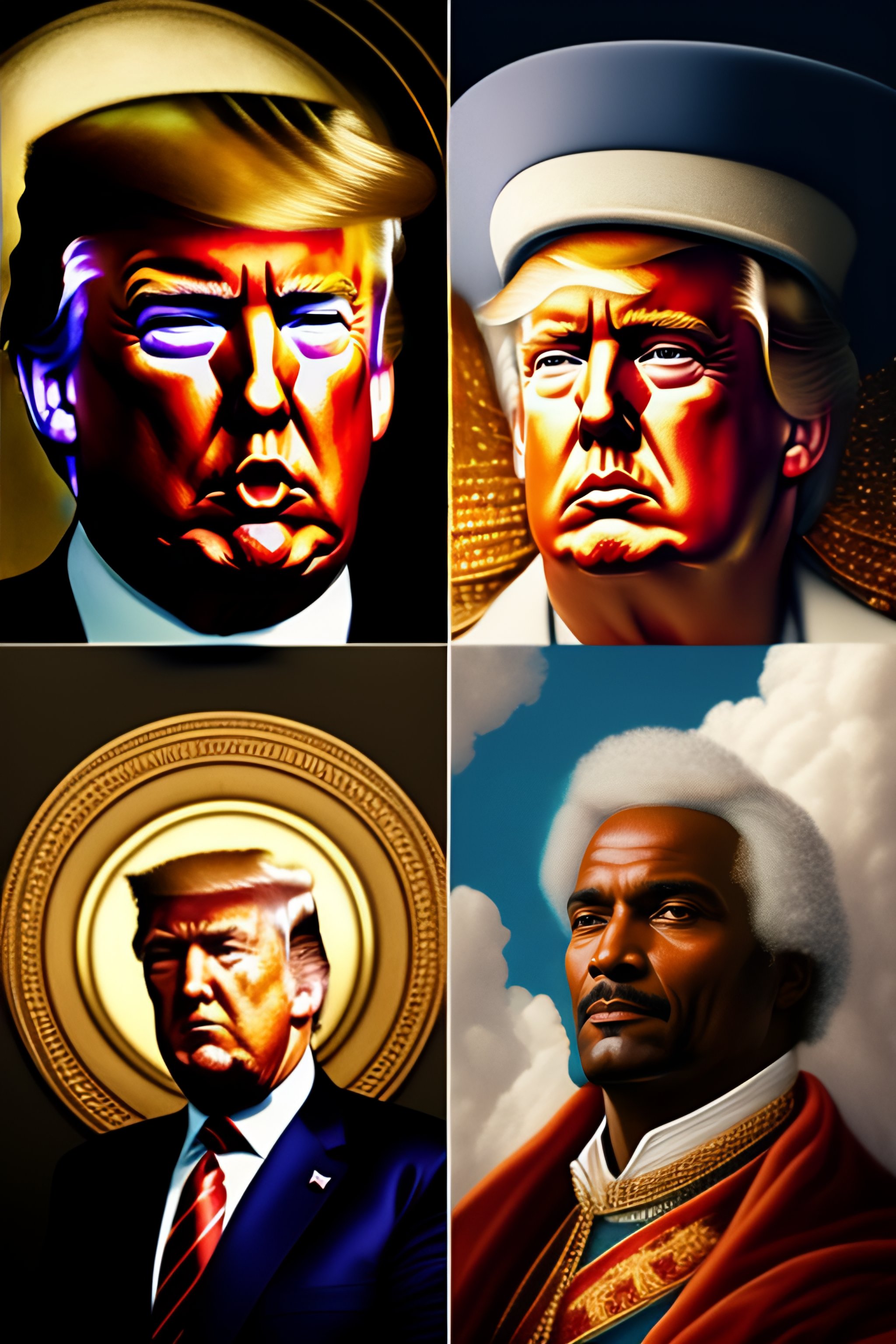 Lexica - Donald trump as god, heaven, portrait, renaissance painting ...
