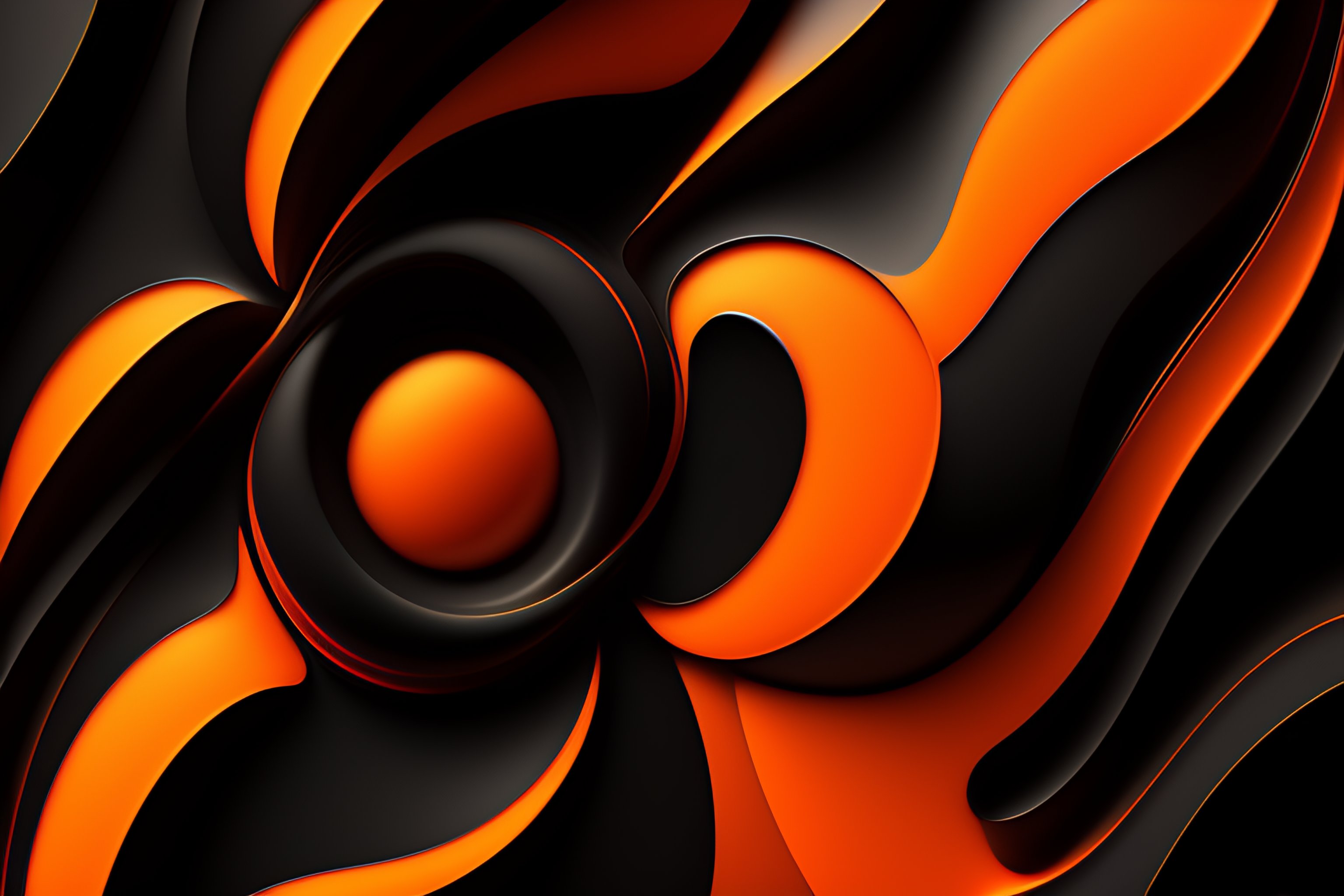 Lexica - 7d black orange abstract optical illusion design