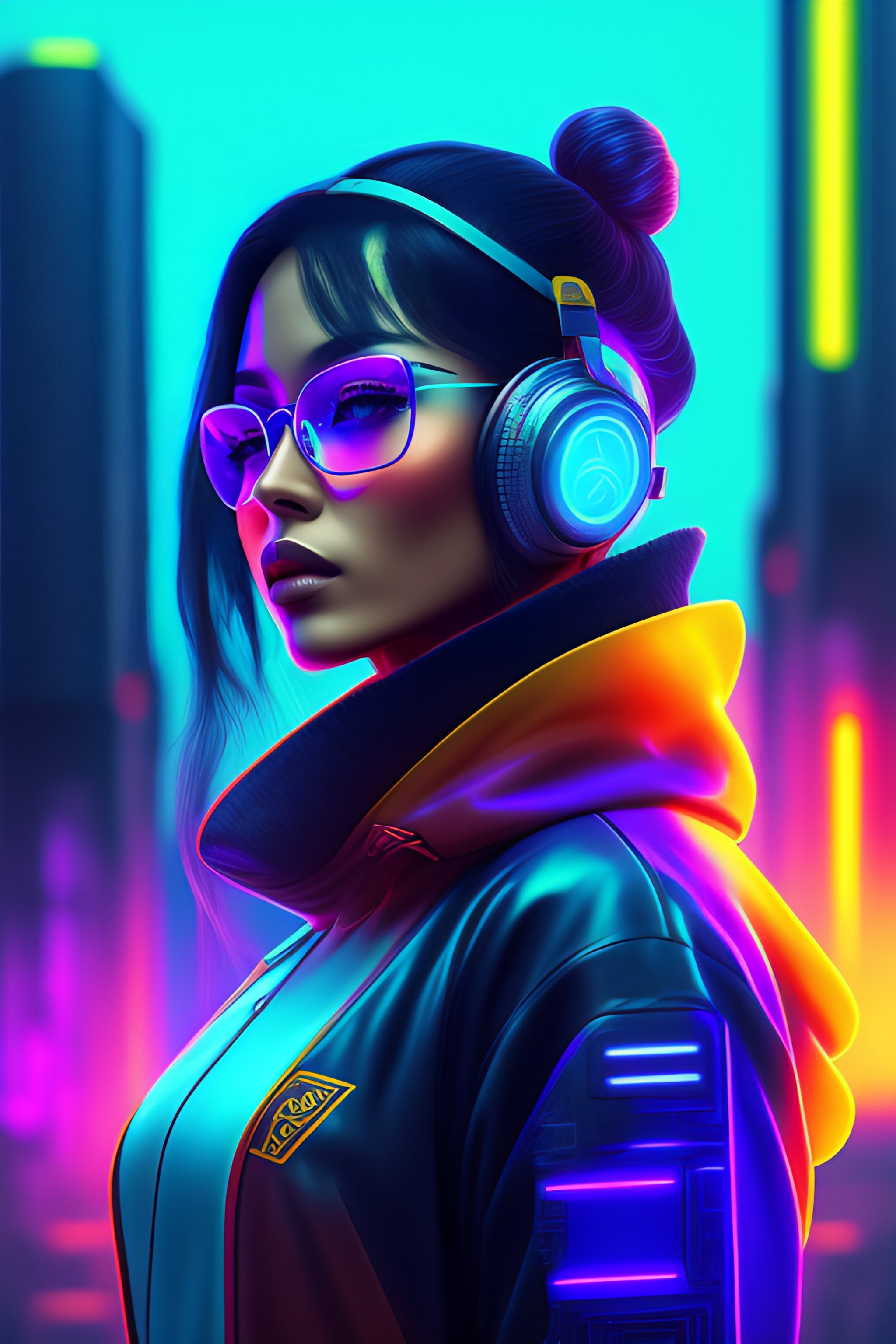 Lexica - Cyberpunk, ai, bot, nerd, colorful colors