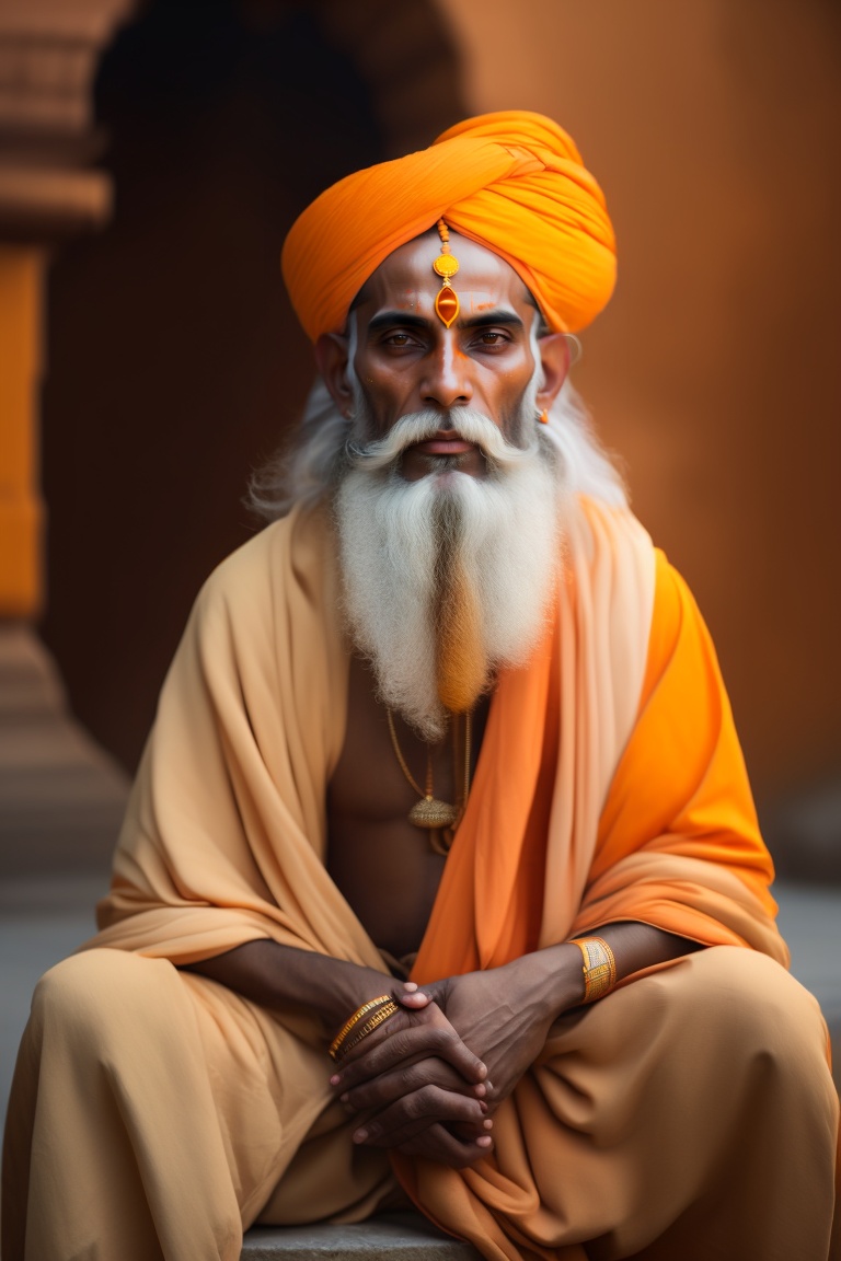 Lexica - The image depicts a Sadhu Saint, a spiritual ascetic, with a ...