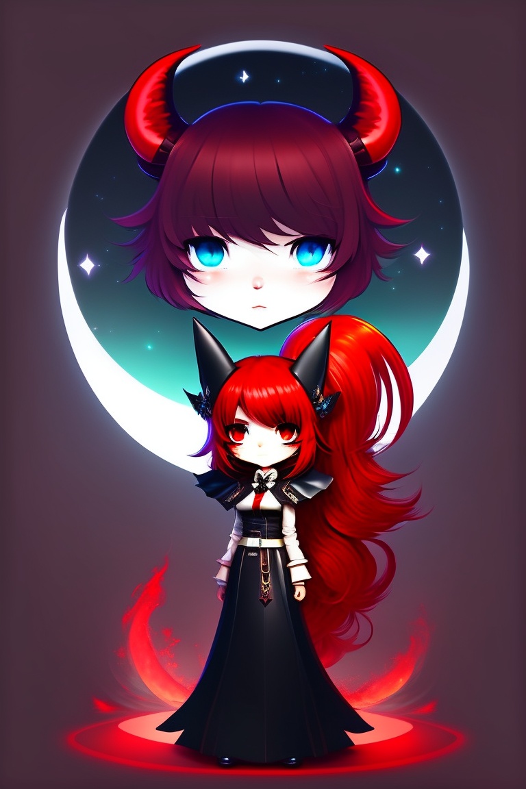 Lexica - Couple,chibi,devil,hell,moon,blood