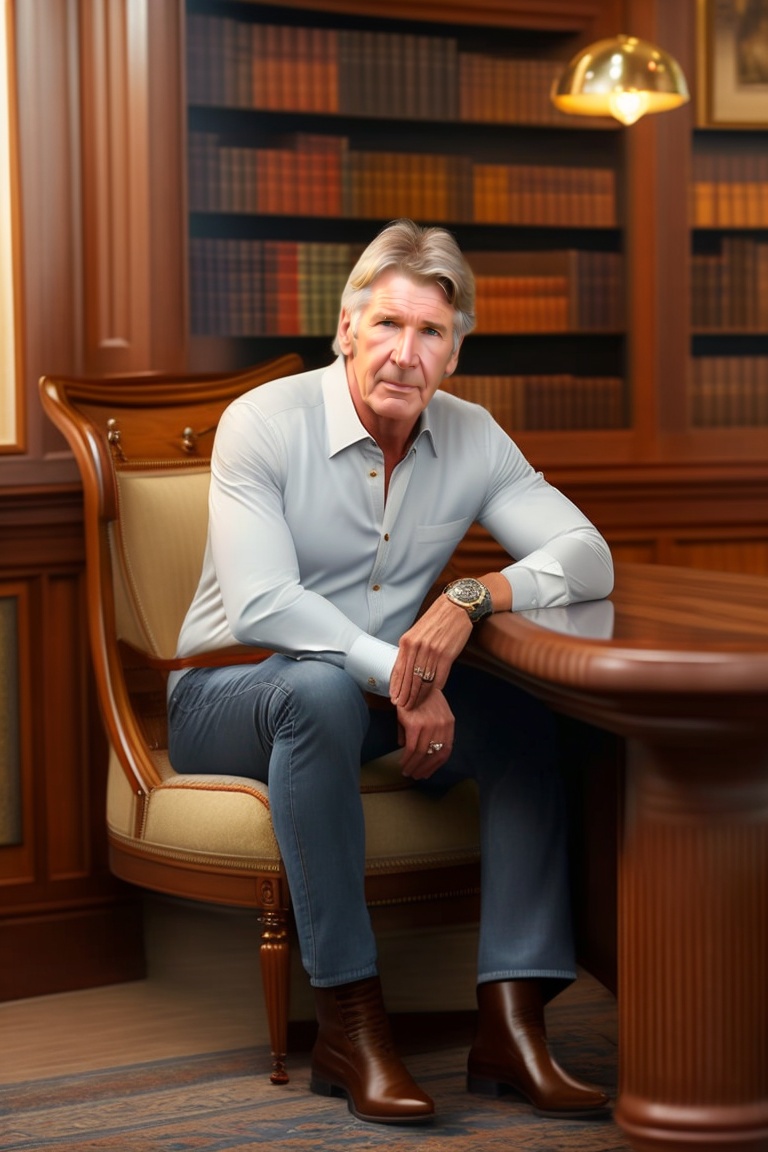 Lexica - Harrison ford, casual wearing, front facing , lokking fron ,hd ...