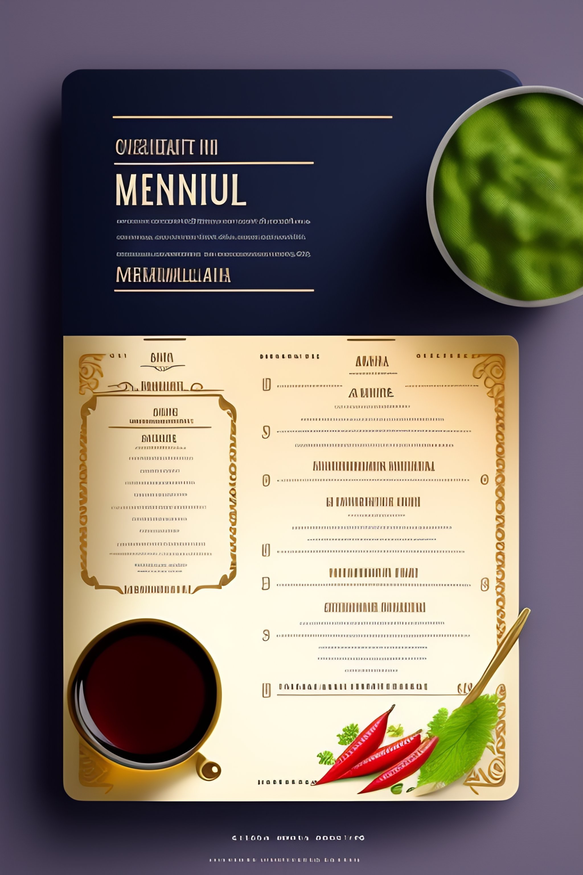 Lexica - A dnd menu on a sheet with embelishments for w webpage