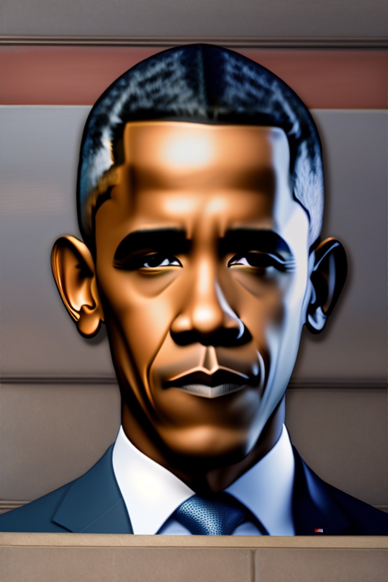 Lexica - Obama Mugshot, obama in suit facing camera, concrete background,