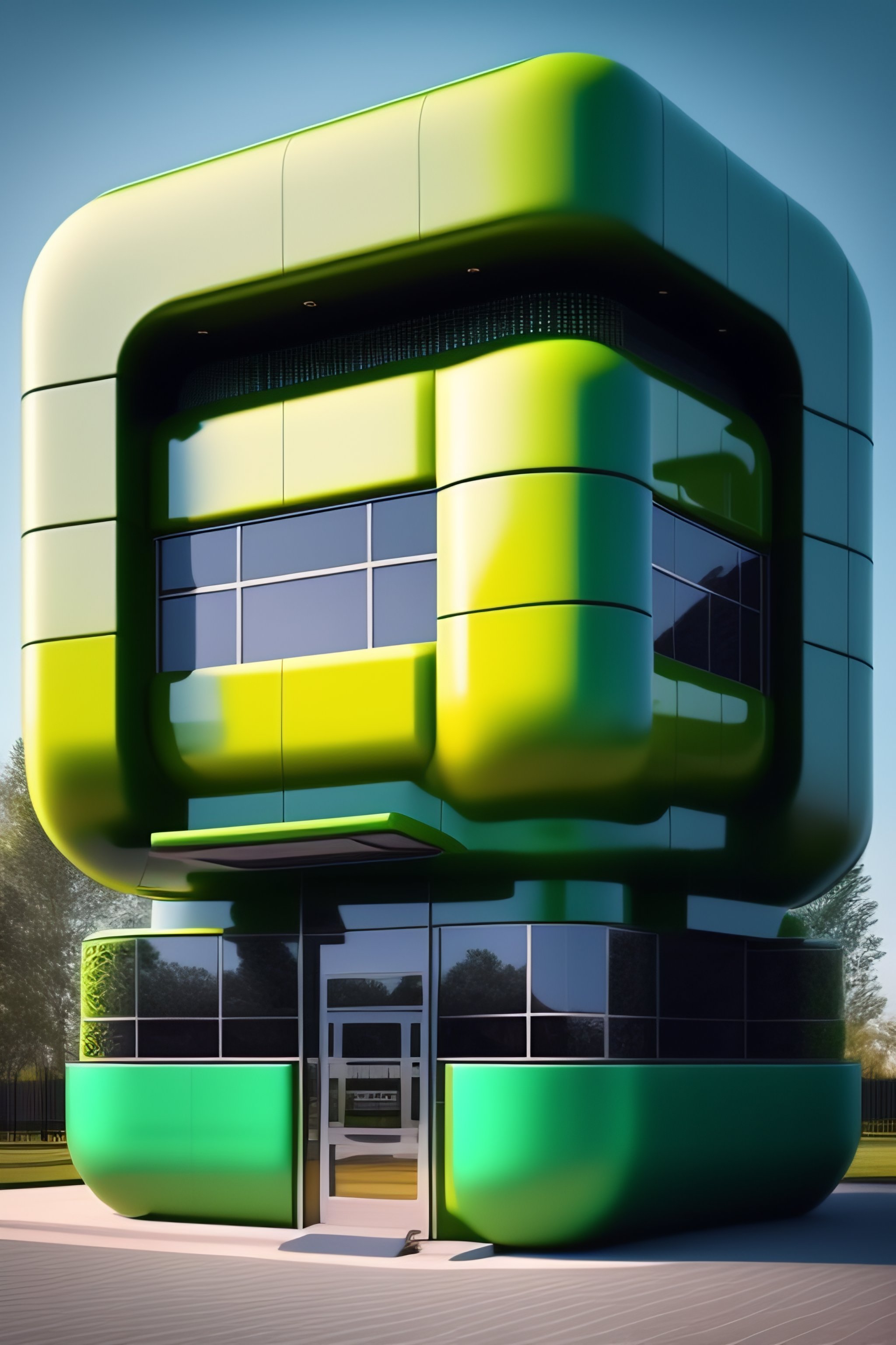 Lexica - Corporate building in shape of retro gameboy console