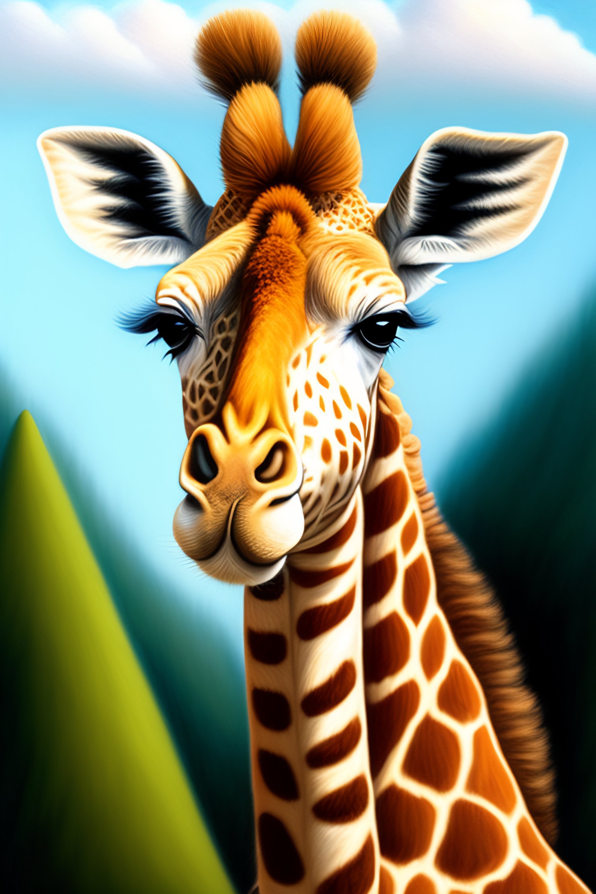 Lexica - Cute fluffy giraffe drawing,fantasy, illustration, super cute ...