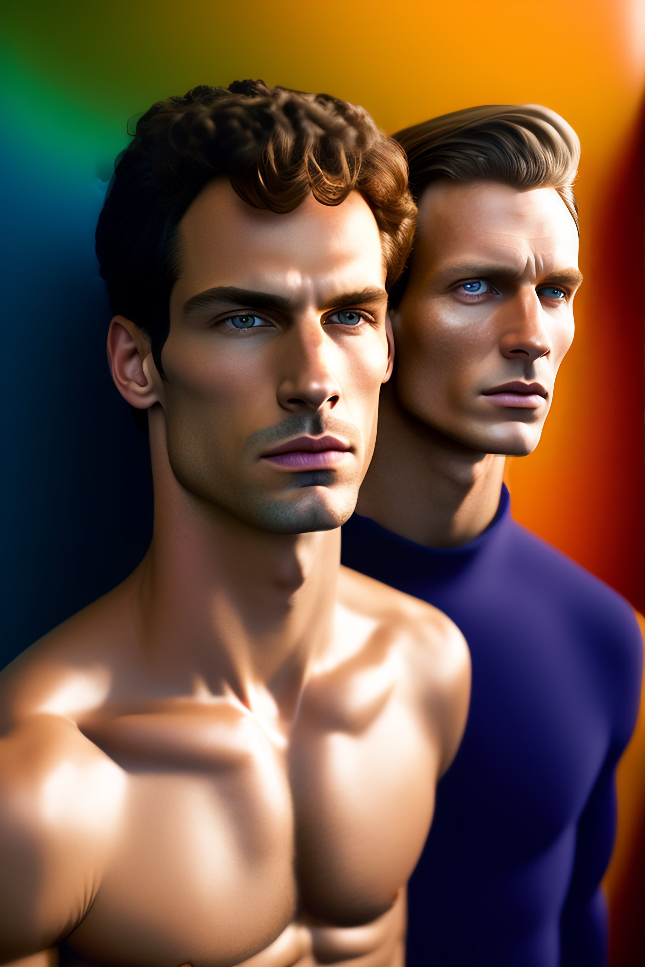 Lexica - Beautiful studio photograph of colorful postmodern portrait ...