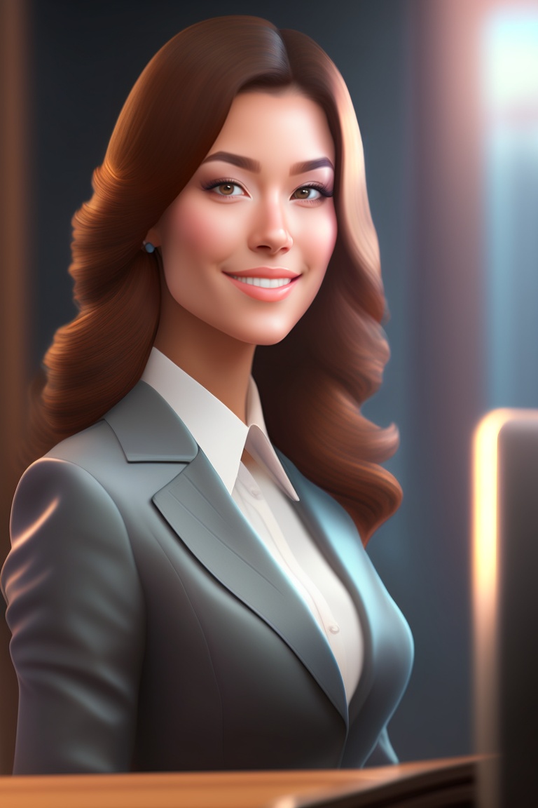 Lexica - Looking at the center of the screen, slight smile, work outfit