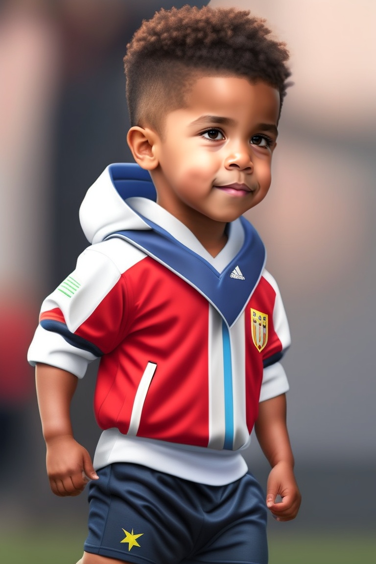 Lexica - Our little Ronaldo is all geared up to hit the field ...